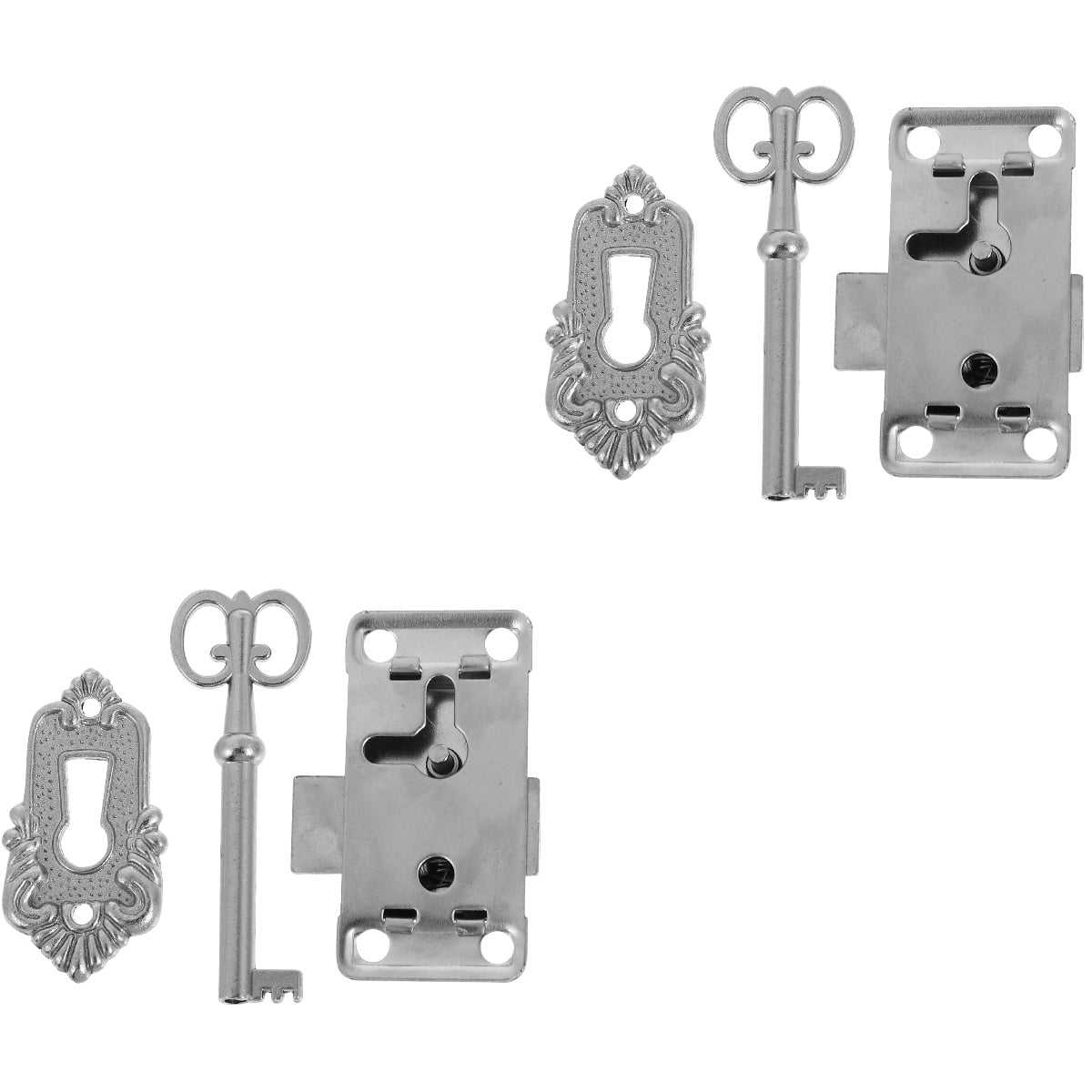 Masteelf 4 Sets Drawer Locks with Keys Antique Cabinet Locks Wardrobe ...
