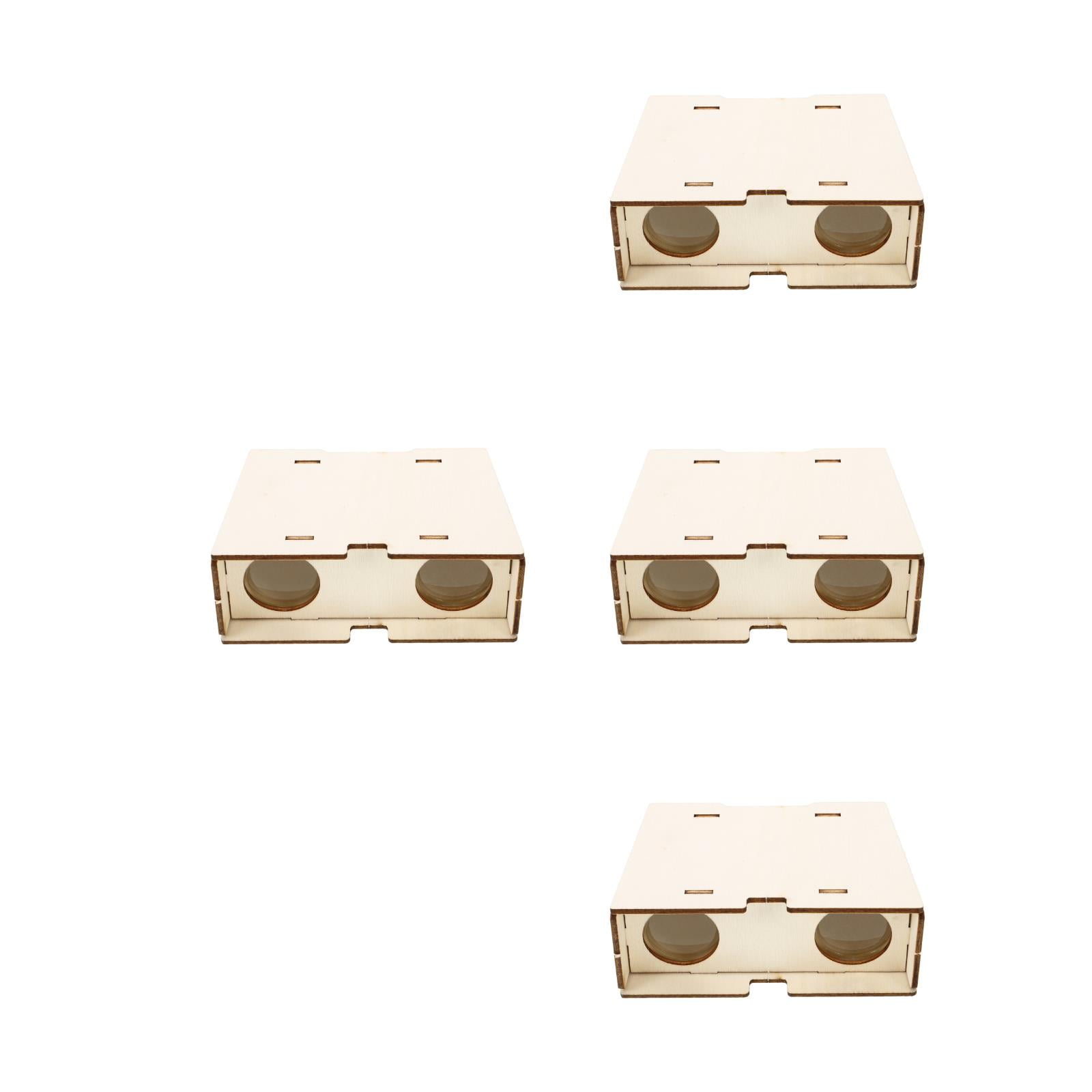 Masteelf 4 Sets Handmade Wooden Small Telescope Self-assembly Wooden ...