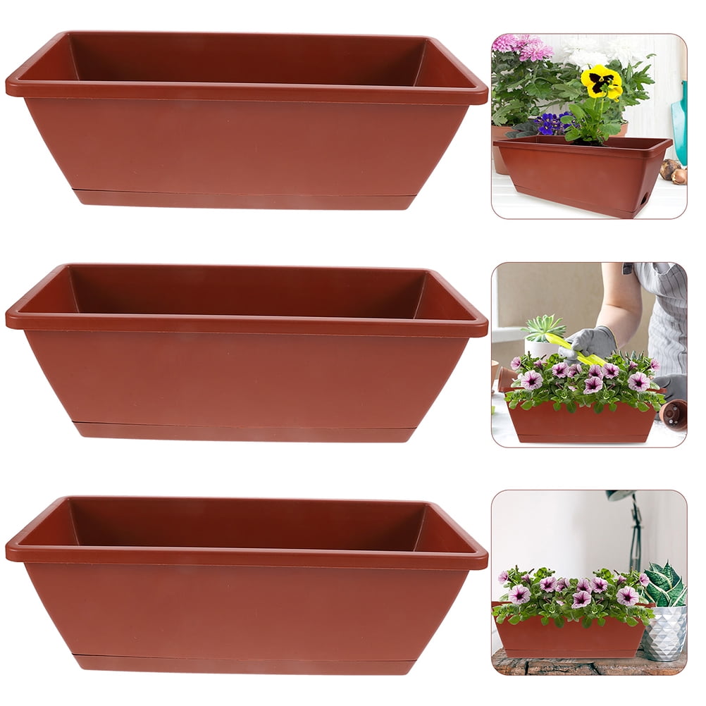 Masteelf 4 Sets Planter Container Rectangular Planting Trough - Walmart.com