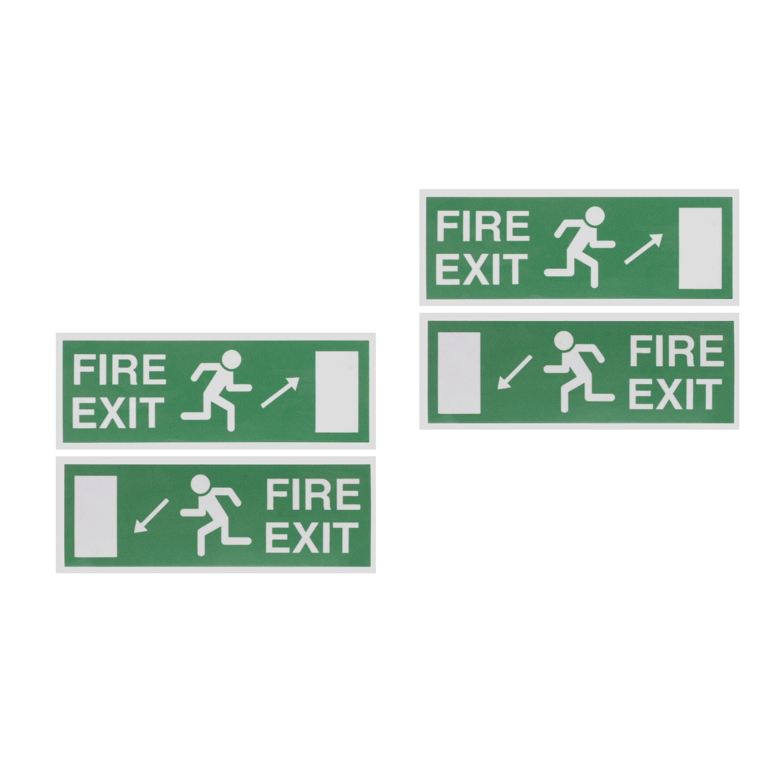 Masteelf 4 Sheets Fire Exit Sign Sticker Self Adhesive For Office ...