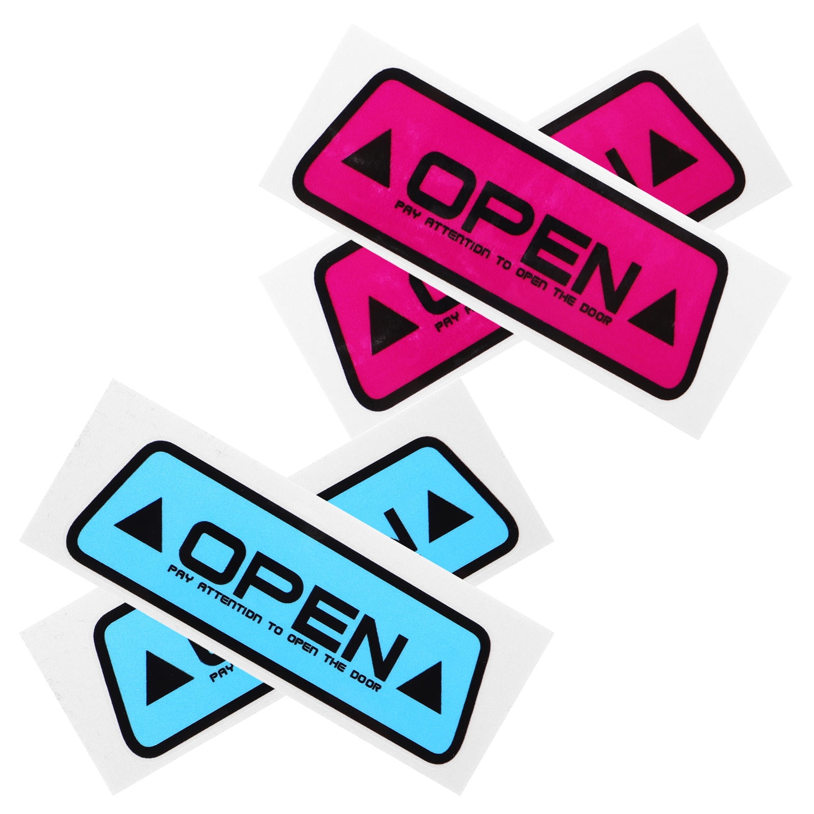 Masteelf 4 Sheets Reflective Open Warning Stickers For Car Door Window ...