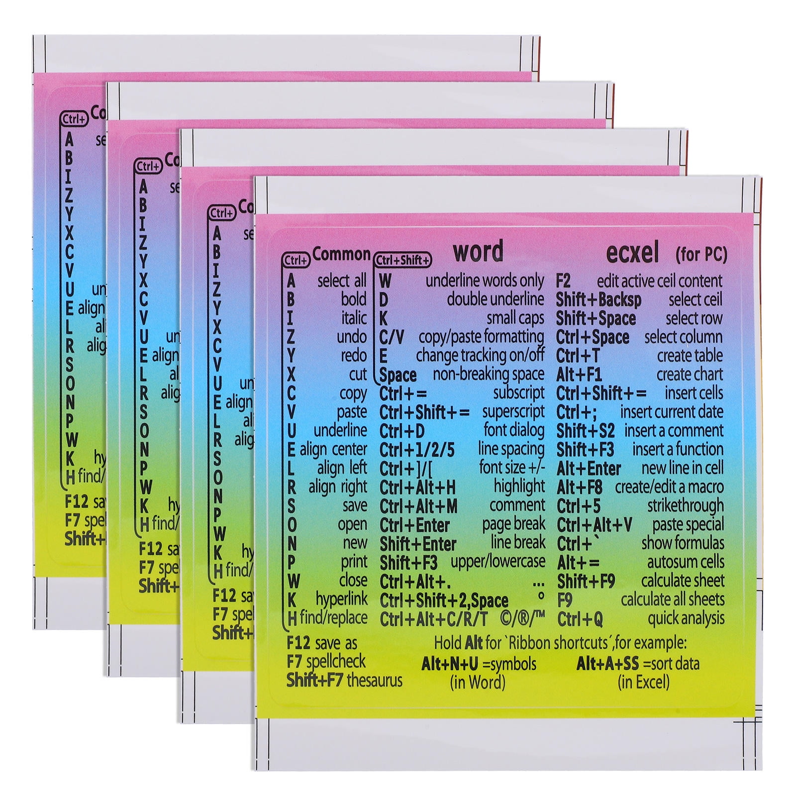 DRAFIDEEP Versatile Self-Adhesive Shortcut Stickers for Laptop and ...