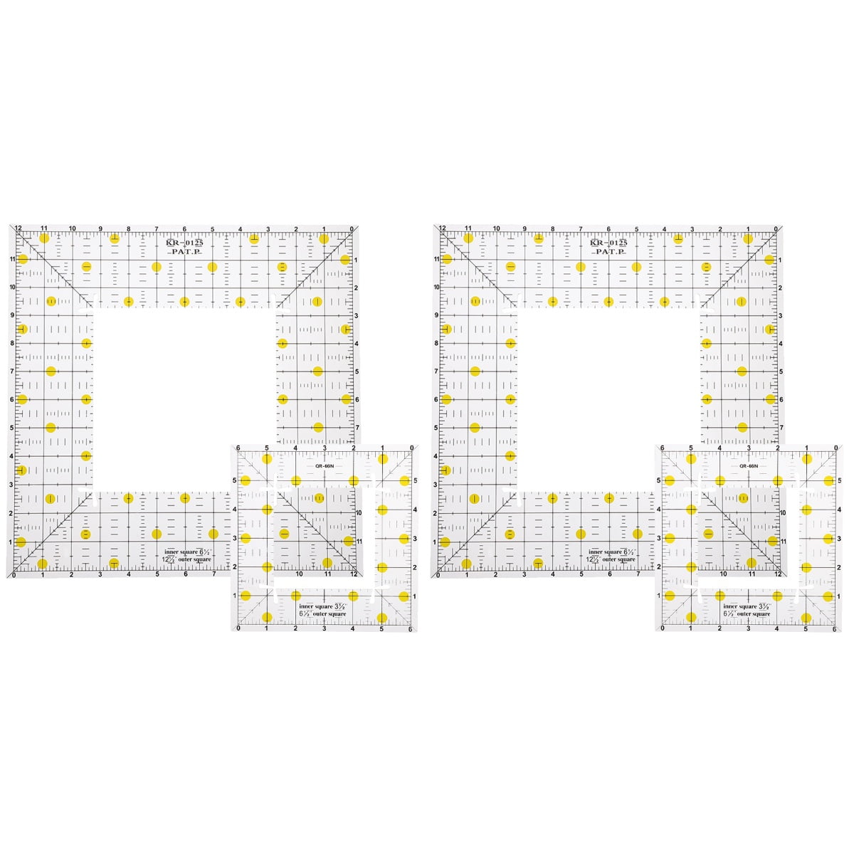 Masteelf 4 pcs Acrylic Patchwork Ruler Professional Stitching Ruler ...