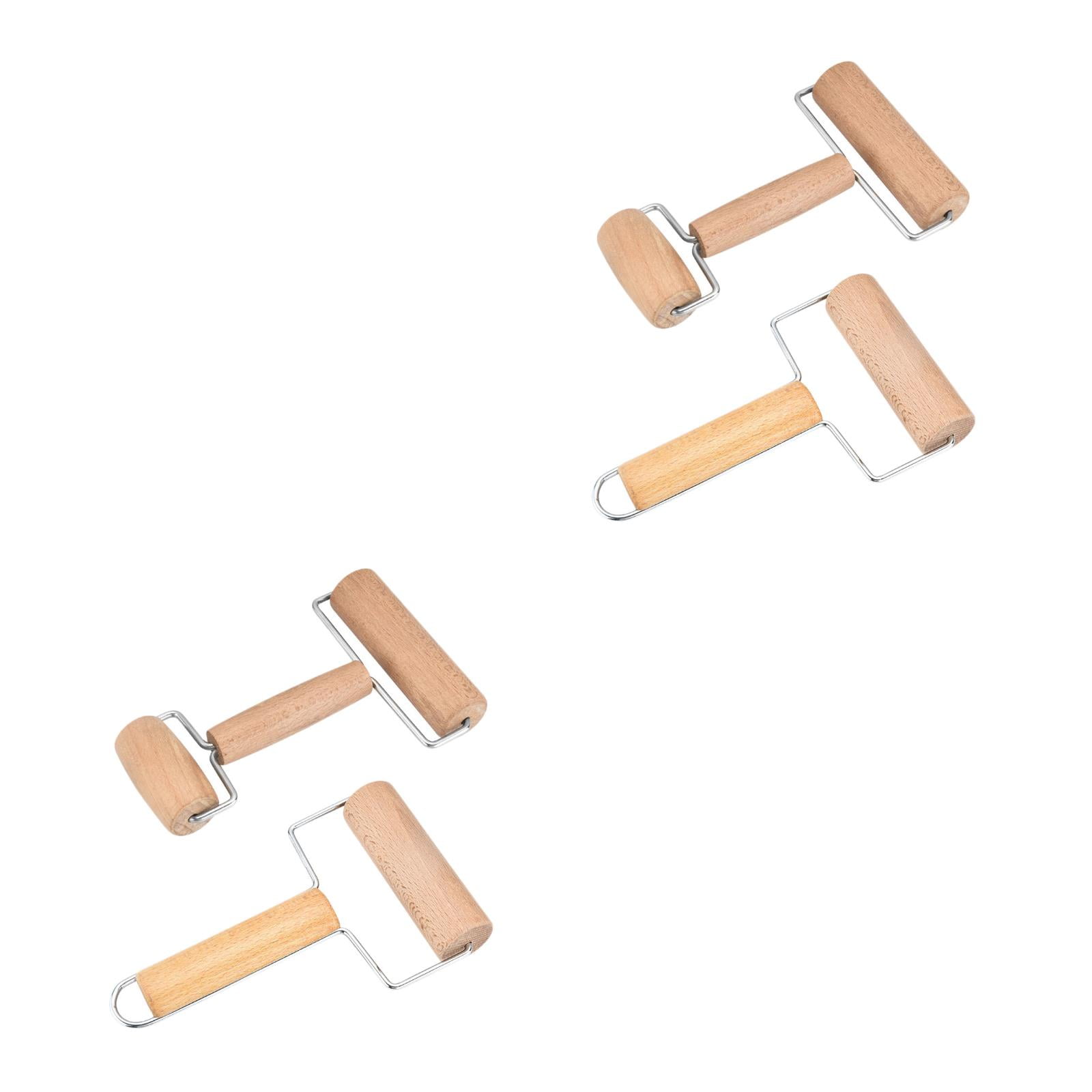 Masteelf 4 pcs Dough Roller Wooden Handle Rolling Pin Pizza Roller ...