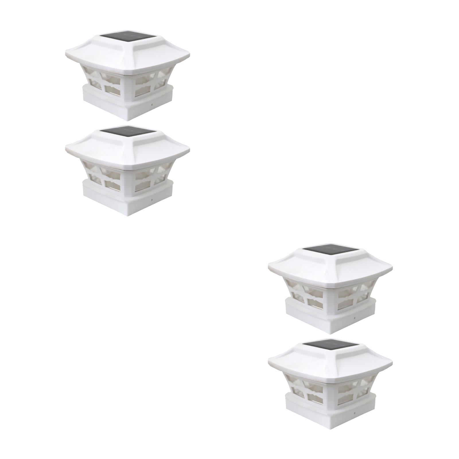 Masteelf 4 pcs Fence Pillar Light Garden Solar Fence Post Light ...