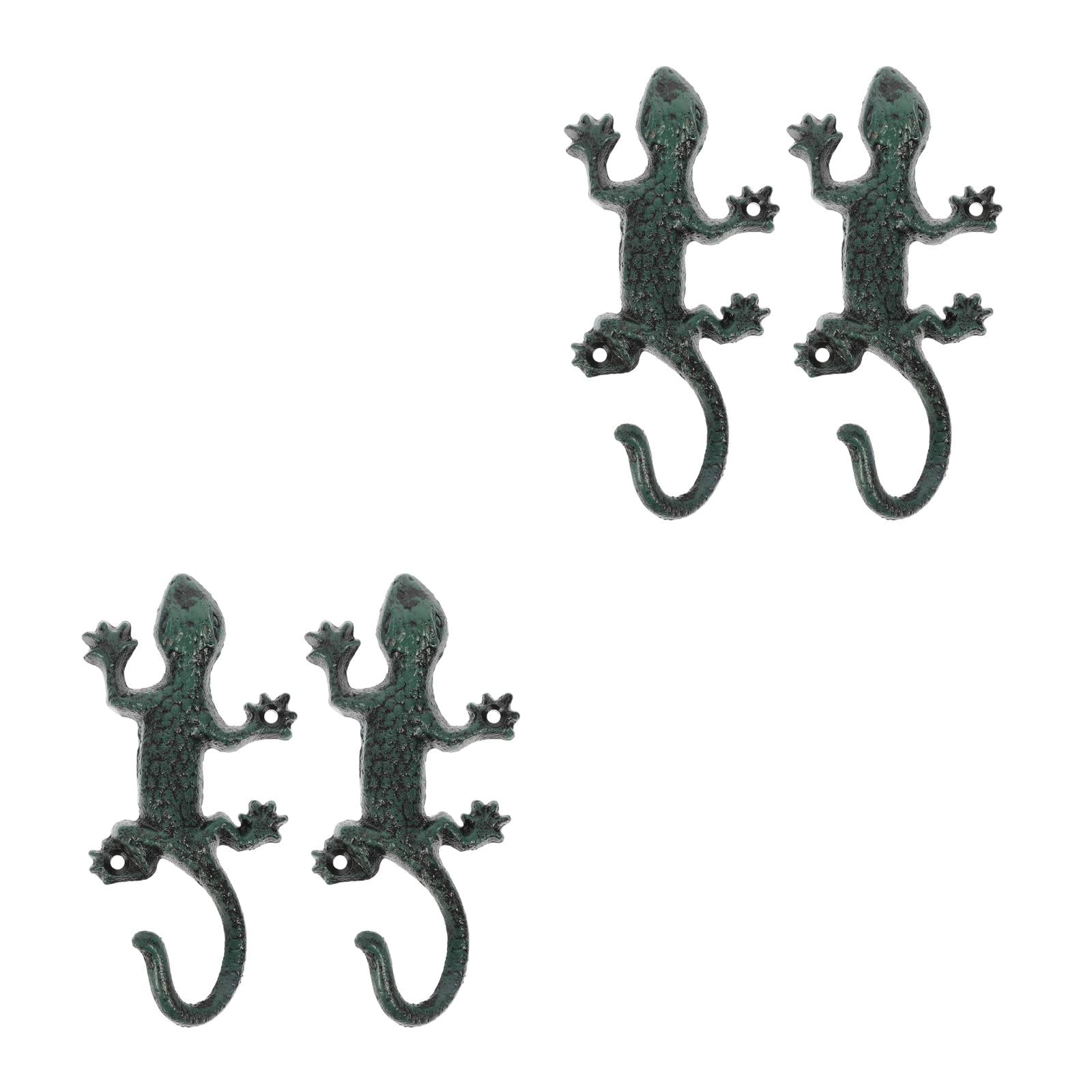 Masteelf 4 pcs Gecko Shaped Hooks, Decorative Animal Hooks Cast Iron ...