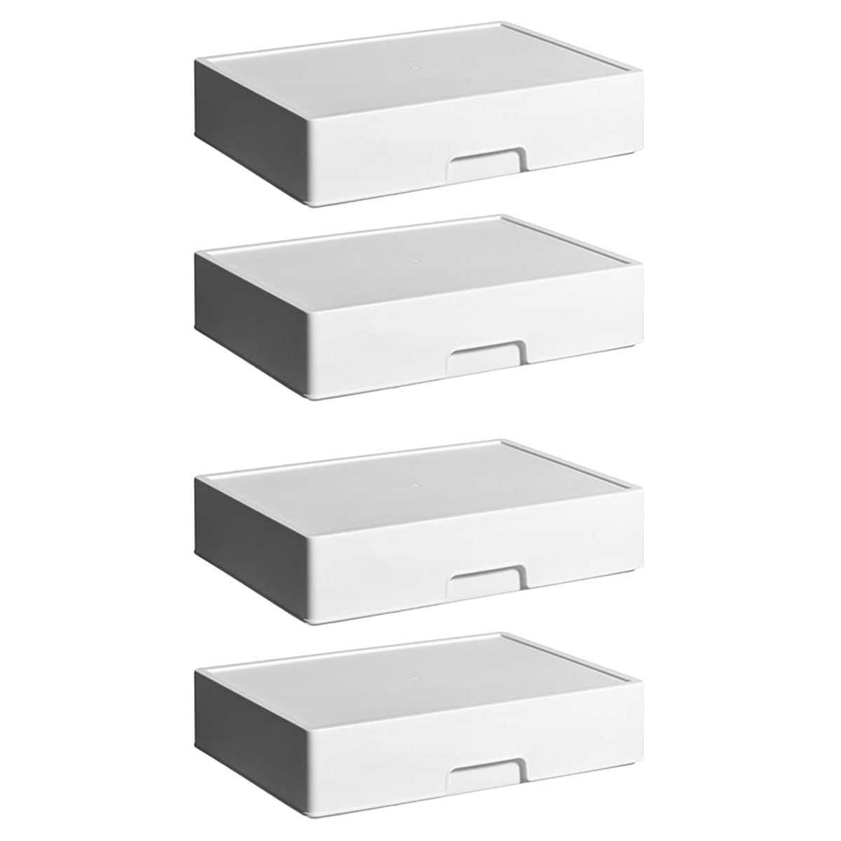 Masteelf 4 pcs Plastic Drawer Storage Box Oragnizer Storage Container with Label Multi Function ...