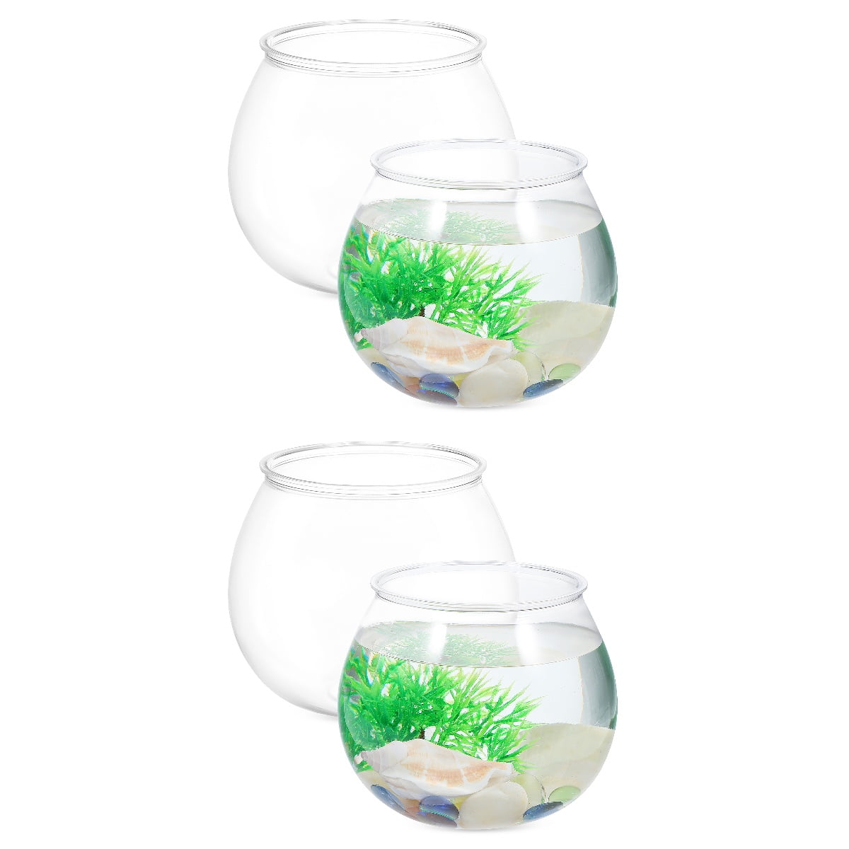 Masteelf 4 pcs Round Aquarium Tank Desktop Fish Tank Goldfish Aquarium ...