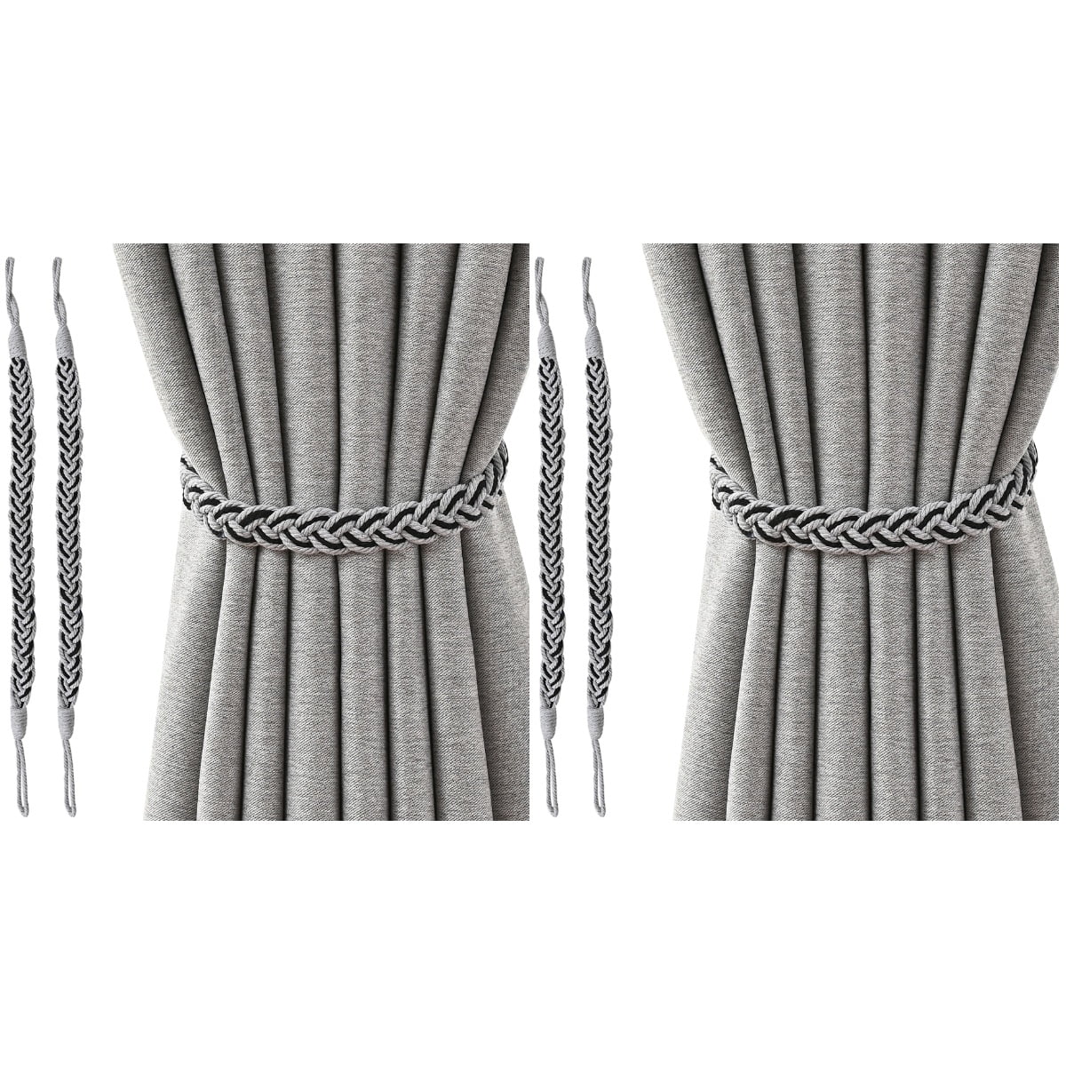 Masteelf 4 pcs Simple Woven Curtain Holdbacks Holder Window Rope Woven ...
