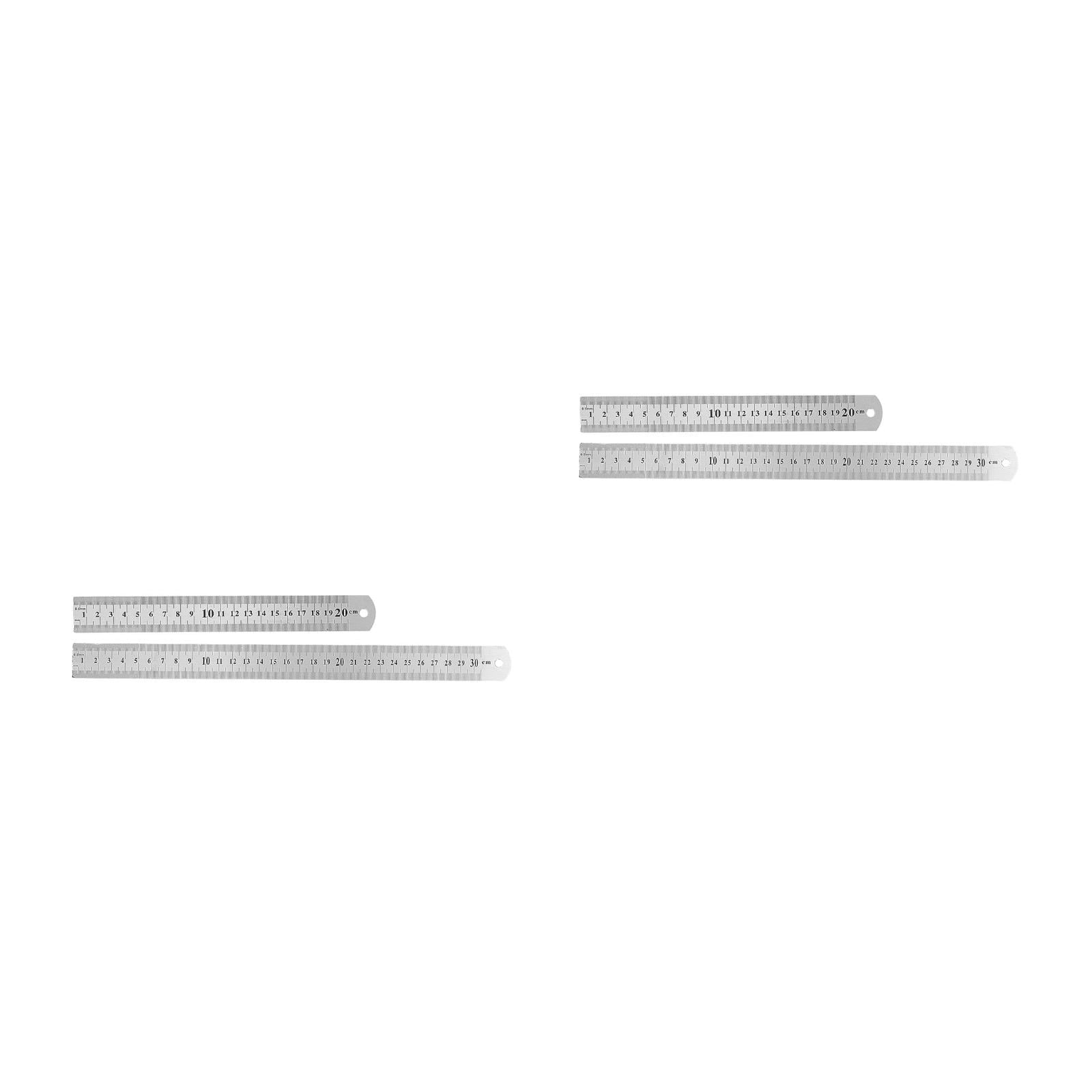 Masteelf 4 pcs Stainless Steel Rulers Straight Rulers Drawing Rulers ...