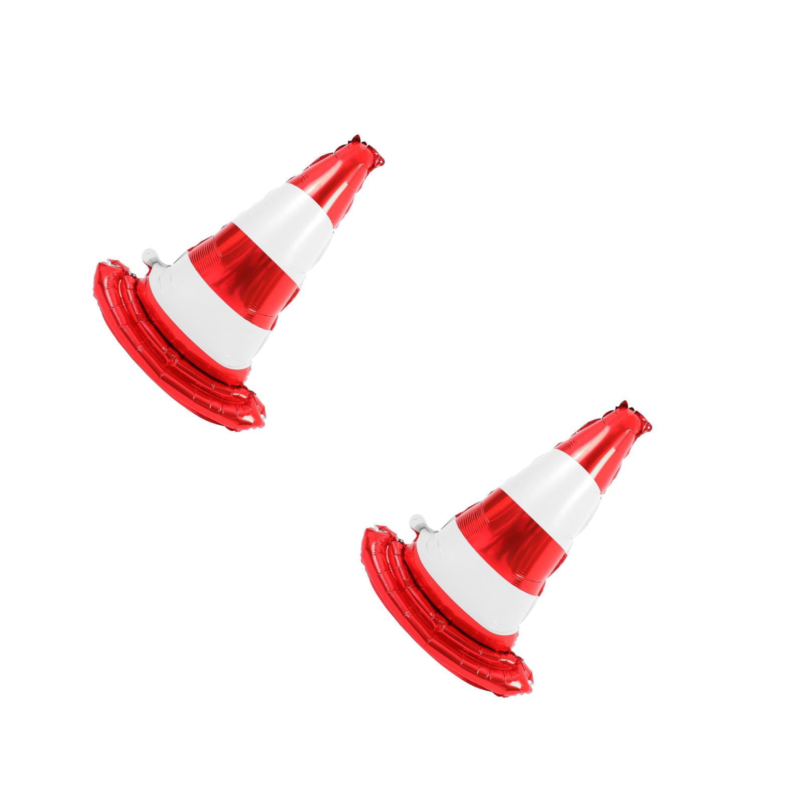 Masteelf 4 pcs Traffic Cone Shaped Foil Balloon Self-Standing Balloons ...