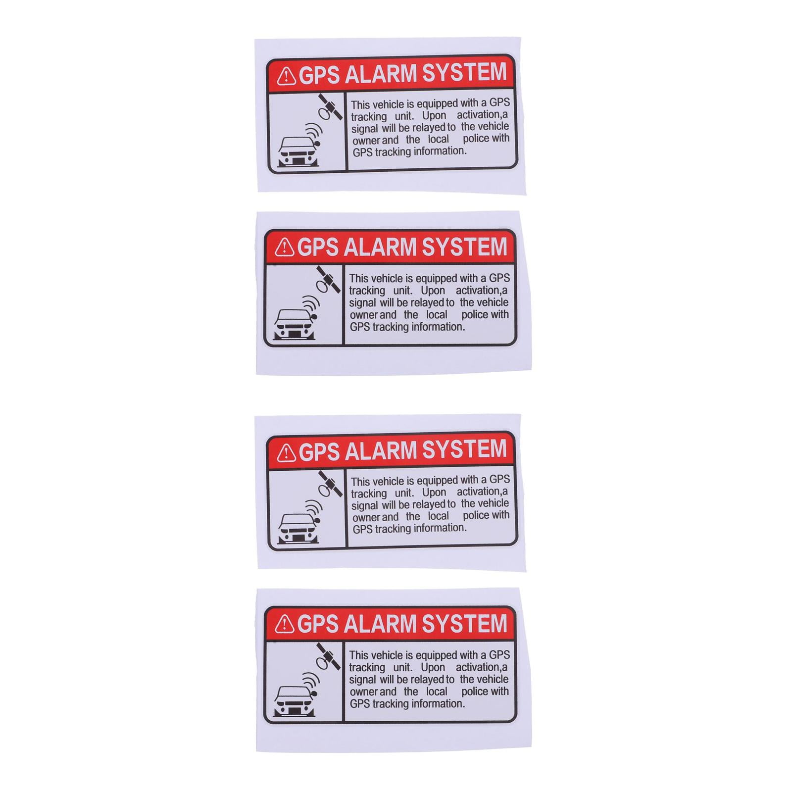 Masteelf 4 pcs Warning Alarm Car Stickers Safety Waterproof Self ...