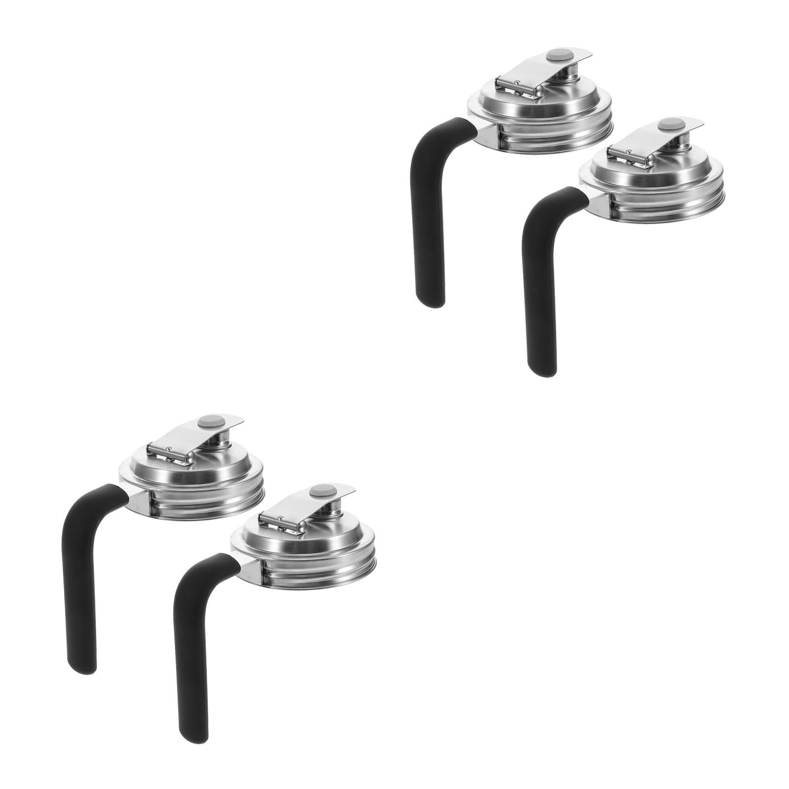 Masteelf 4 pcs Wide Mouth Mason Jar Lids handle Made From Stainless ...