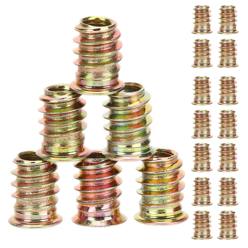 KALLORY Golden Threaded Wood Inserts with Carbon Steel Construction for ...