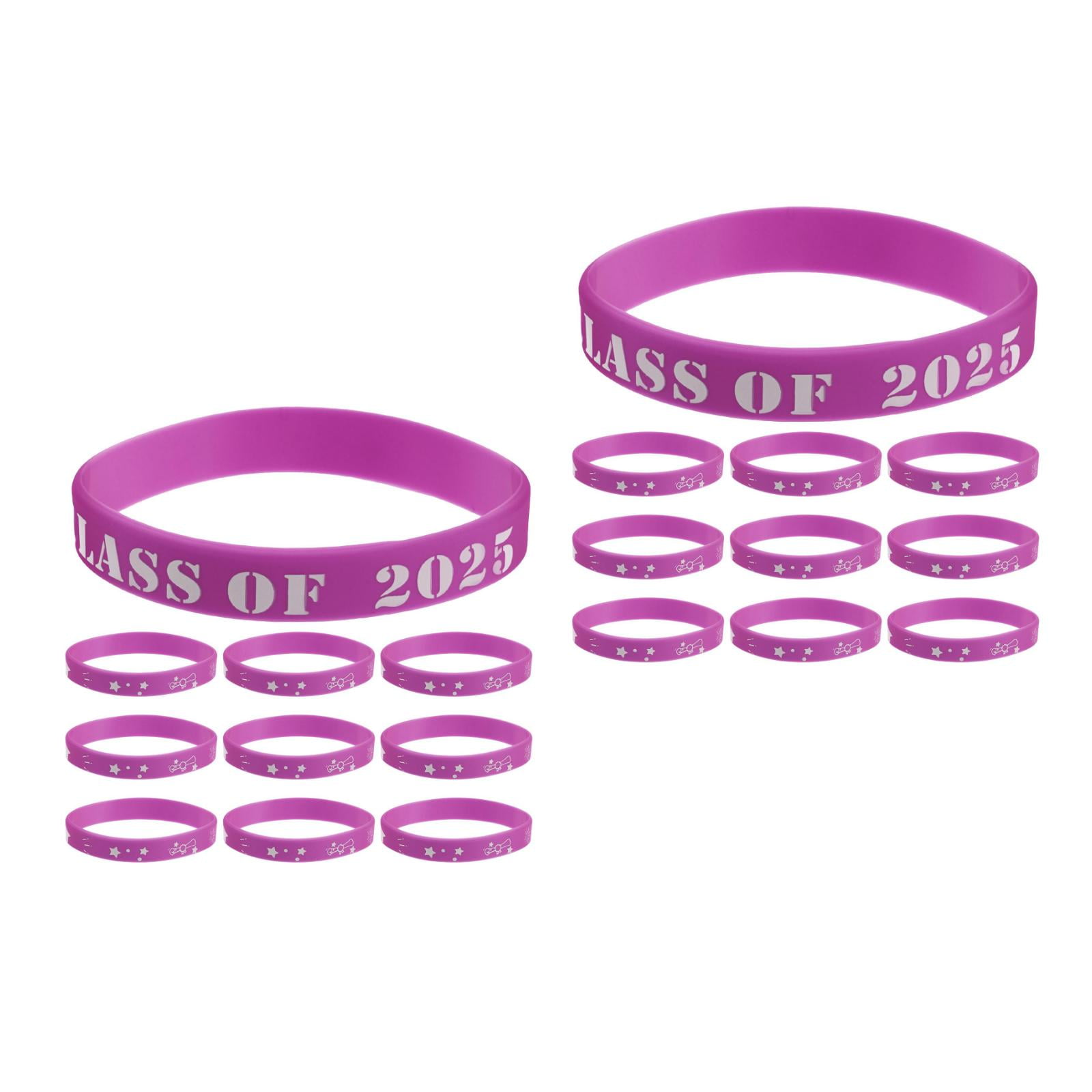 Masteelf 40 pcs Class of 2025 Graduation Wristbands Silicone Congrats ...