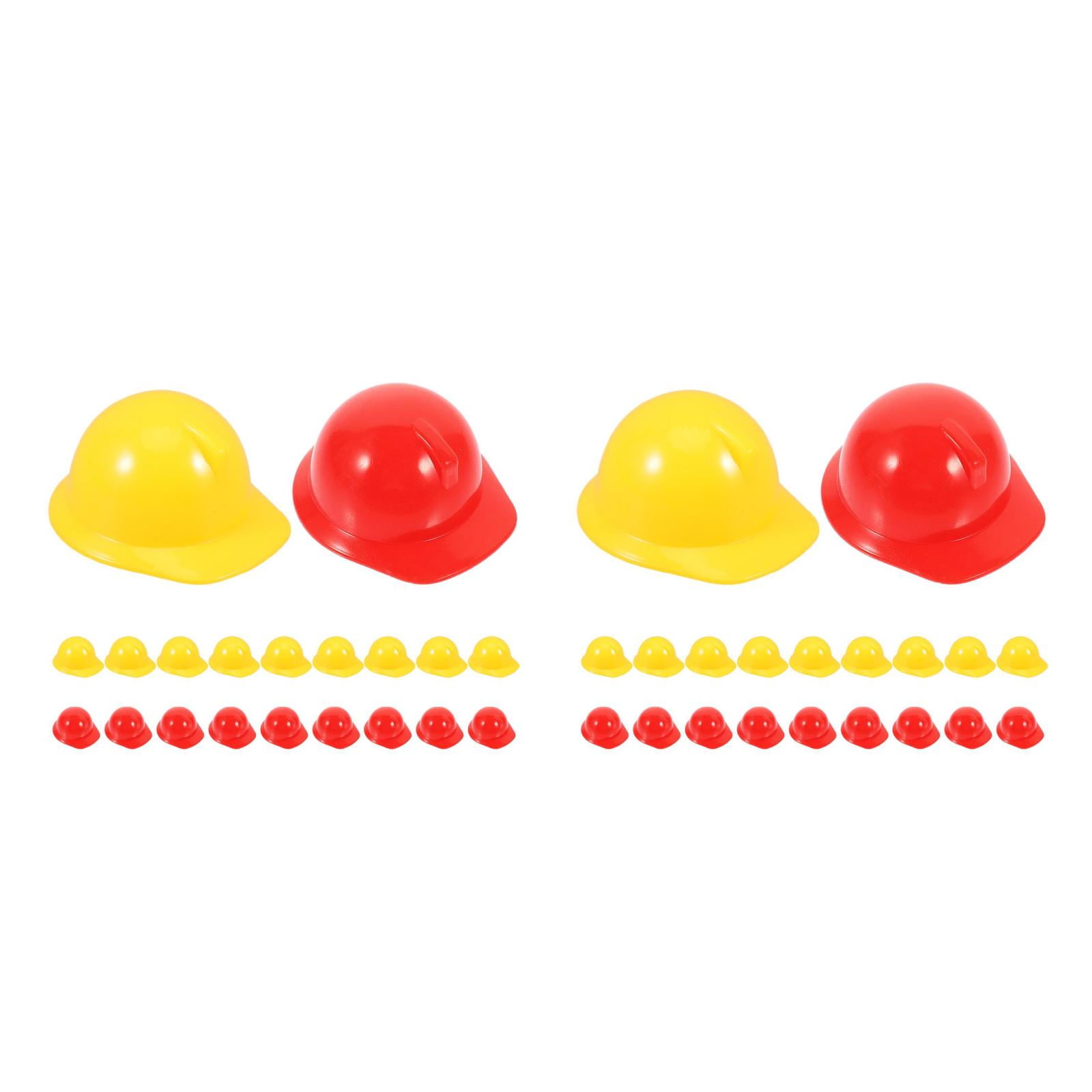 Masteelf 40 pcs Miniature Hard Hats For Kids Party Tiny Construction ...