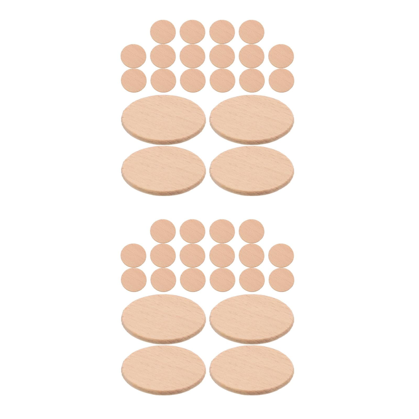 Masteelf 40 pcs Natural Wood Slices Thick Unfinished Round Wood Coins ...