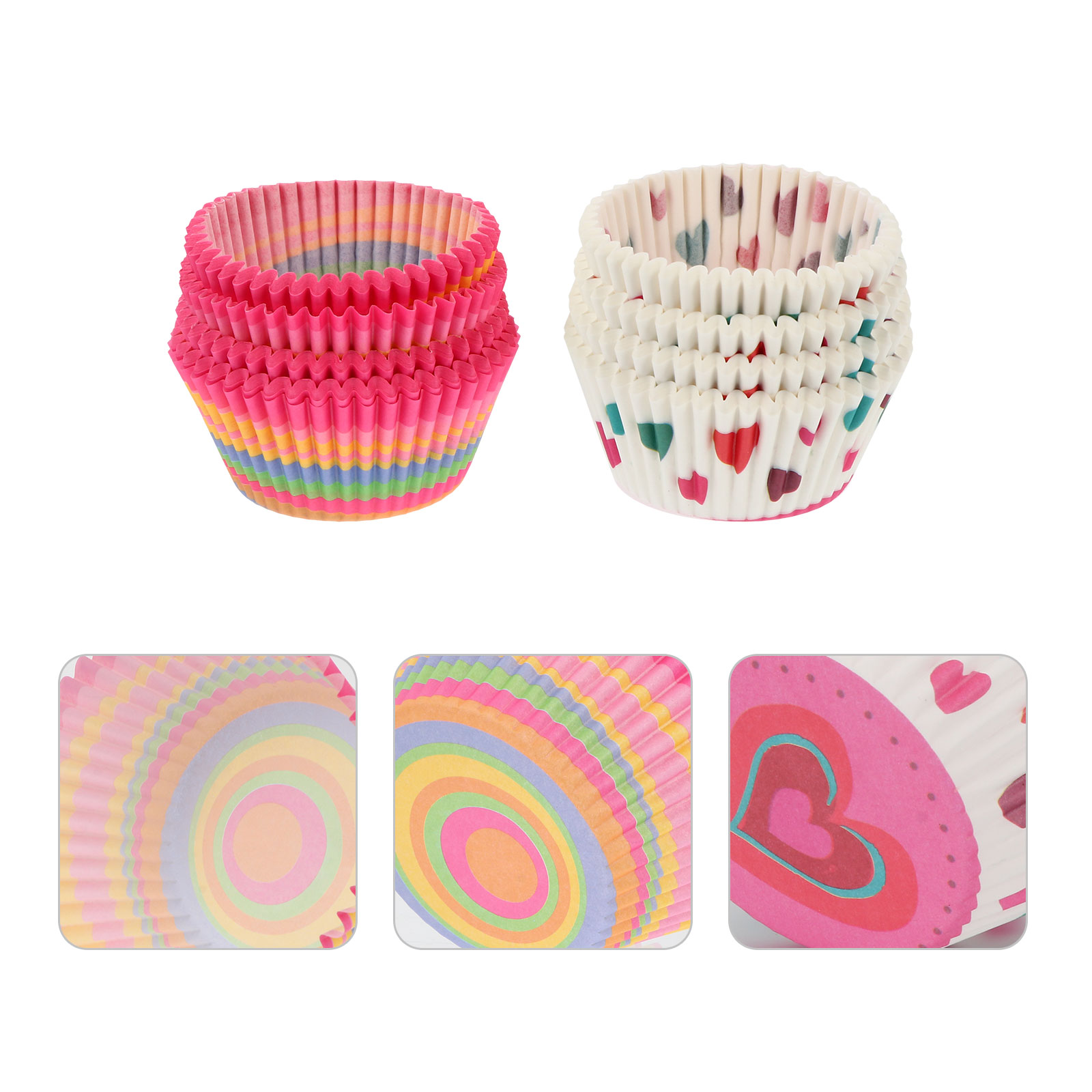 Masteelf 400 Pcs Cupcake Wrapper Baking Edge Paper Food-safe Cups ...