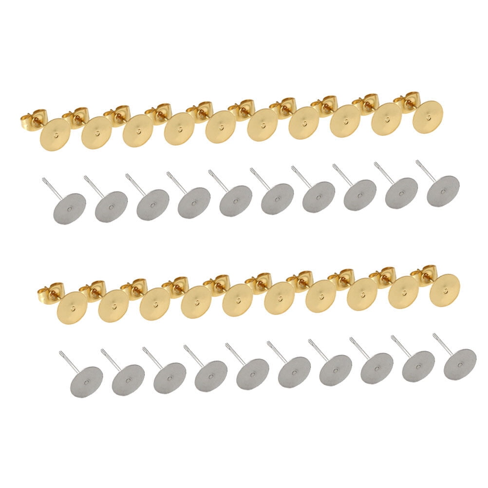 Masteelf 400 Pcs Earrings Posts Flat Pad Floating Navel Piercing ...