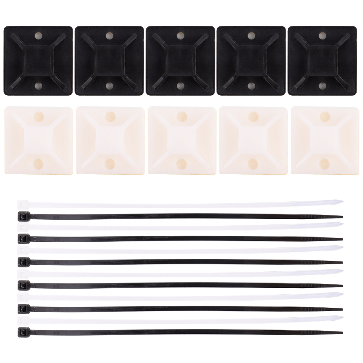 Masteelf 400pcs 400pcs Cable Tie Bracket Base Adhesive Cable Tie Mounts ...