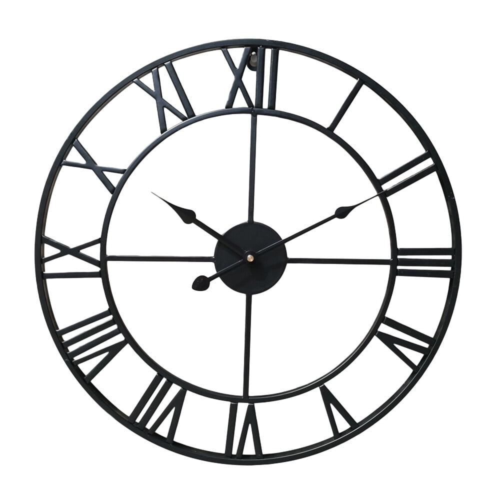 Masteelf 40CM Vintage Clock European Hollowed-out Roman Numeral Silent ...