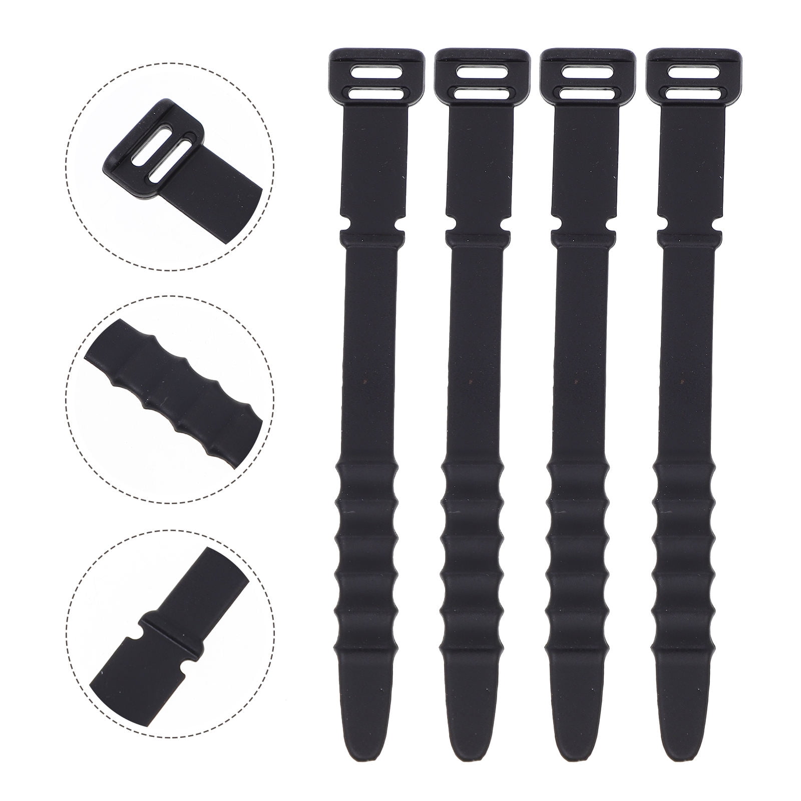 Masteelf 40PCS Silicone Cable Strap Fish Bone Shape Cable Tie Keeper ...