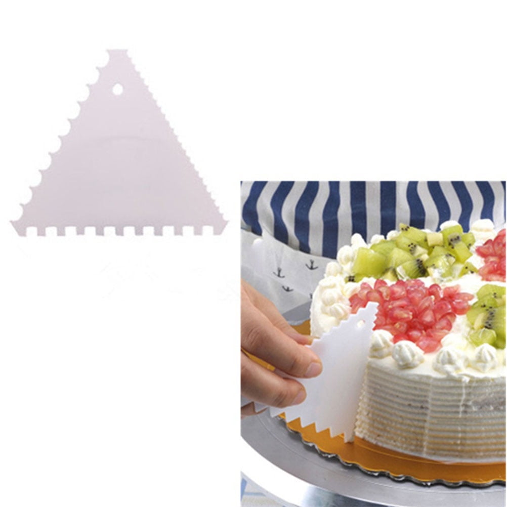 Masteelf 4PCS Cake Scraper Set Decorative Comb Icing Smoother Frill Scraper Baking Tool - White ...