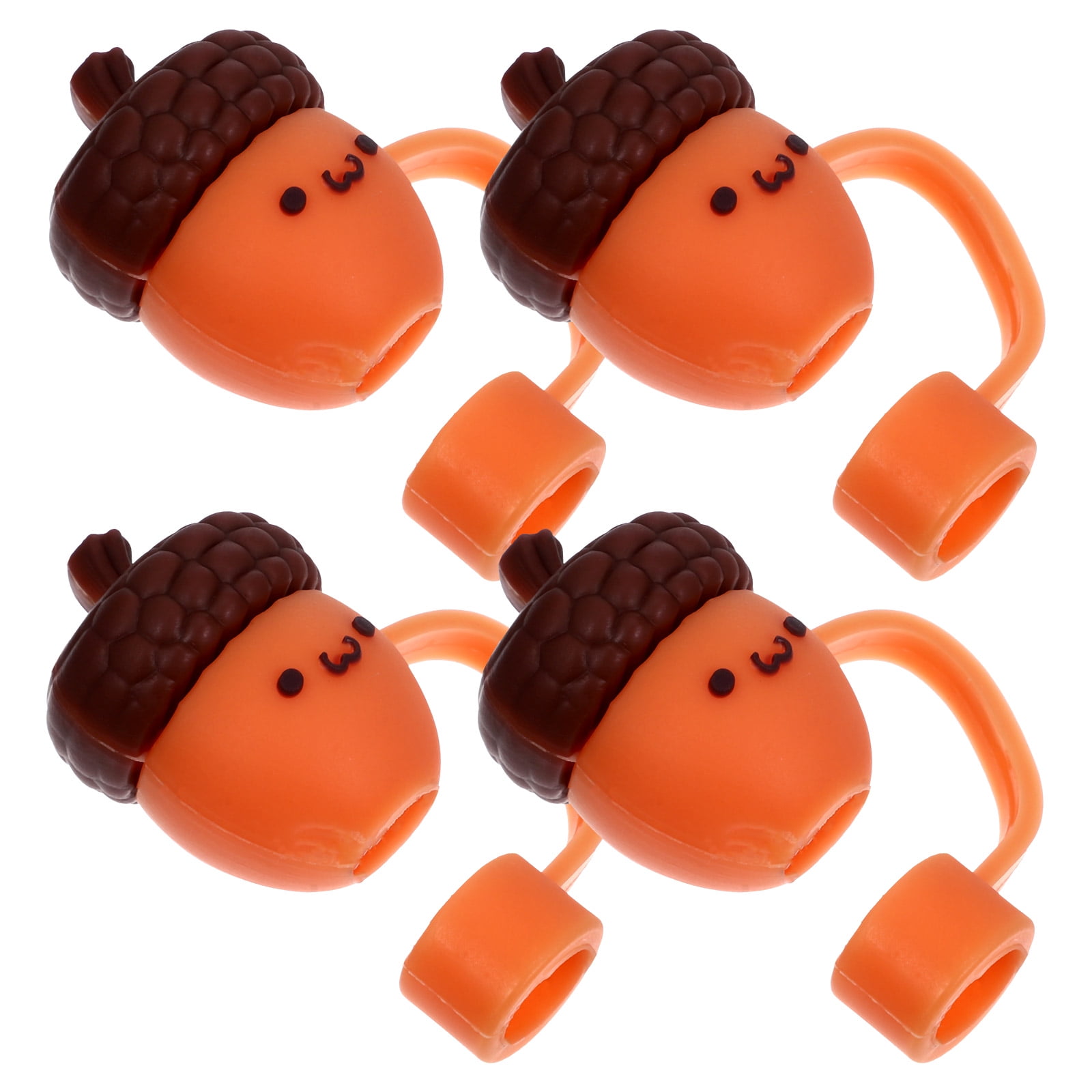 Masteelf 4PCS Drinking Straw Toppers Reusable Straw Tip Covers Cartoon ...
