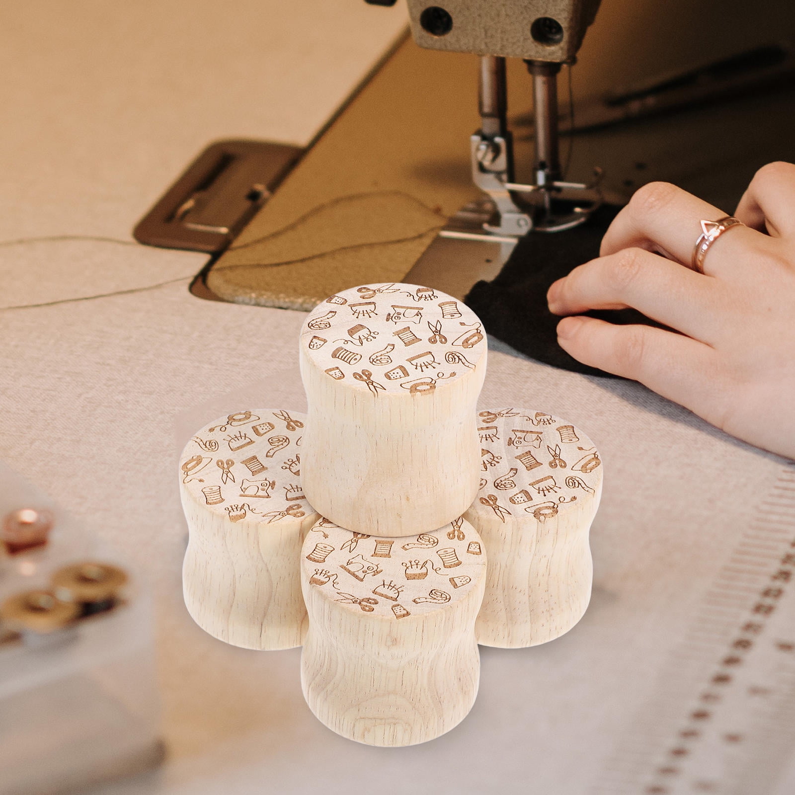 Masteelf 4Pcs Hardwood Tailors Clapper Fabric Pattern Cloth Weight Wood ...