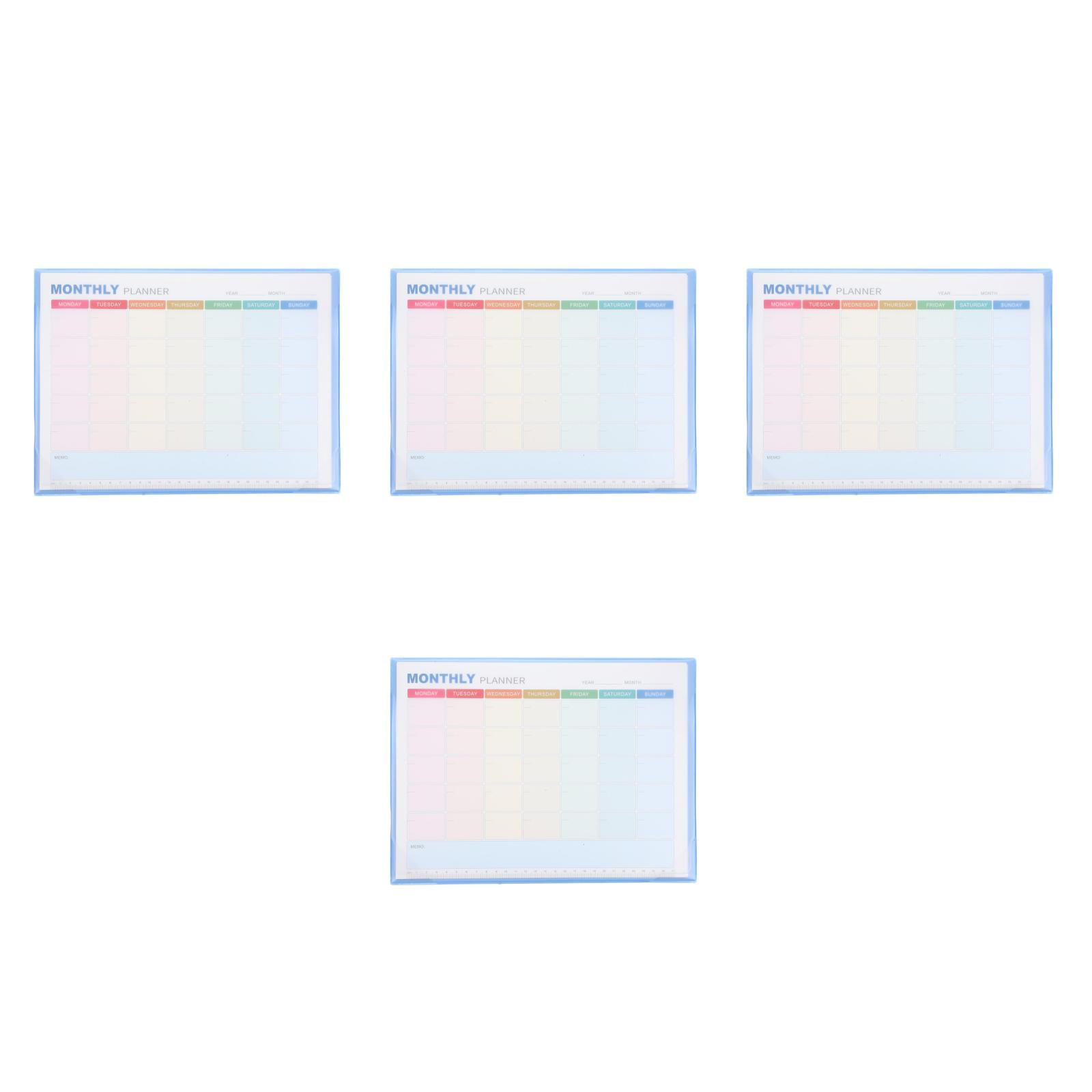 Masteelf 4pcs A4 Undated Monthly Planner Blank Calendar Sheets for Task ...