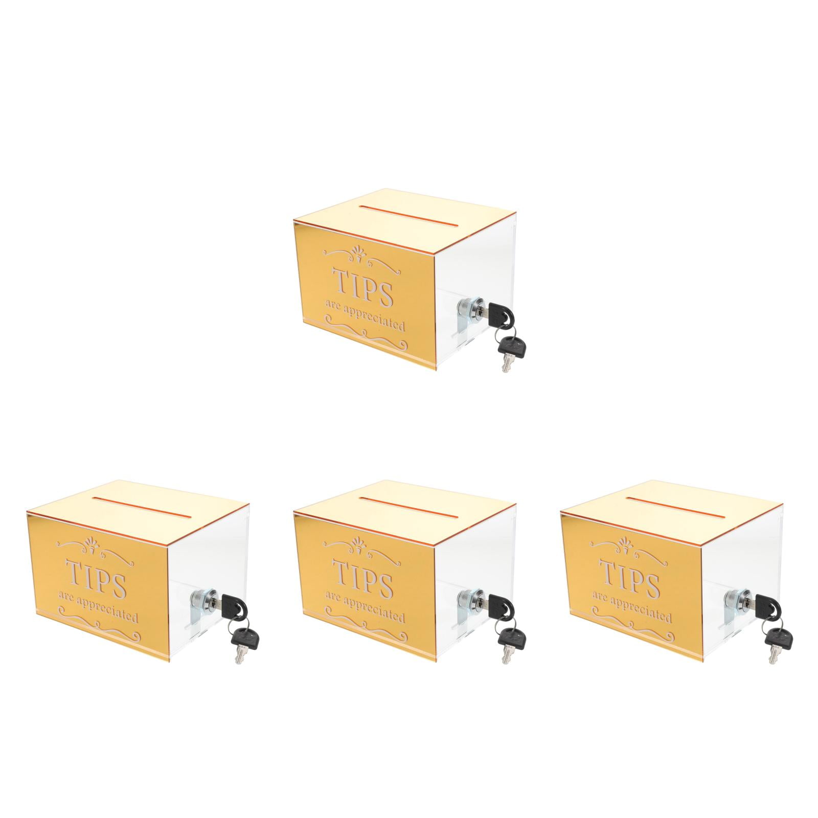 Masteelf 4pcs Acrylic Tip Collection Box With Lock Money Storage ...