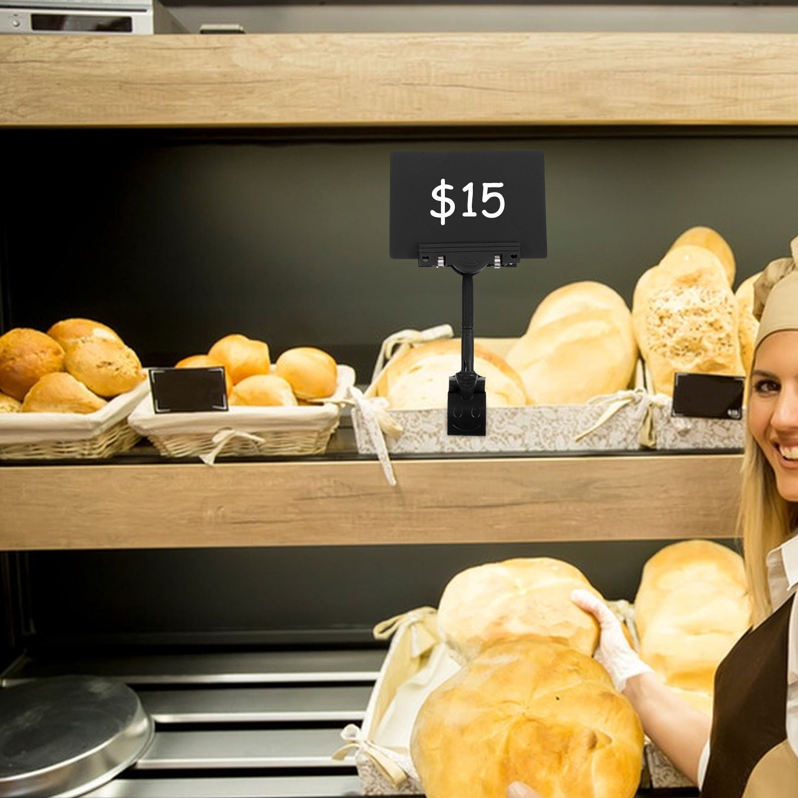 Masteelf 4pcs Adjustable Clip-On Sign Holder Writable Mini Chalkboard ...