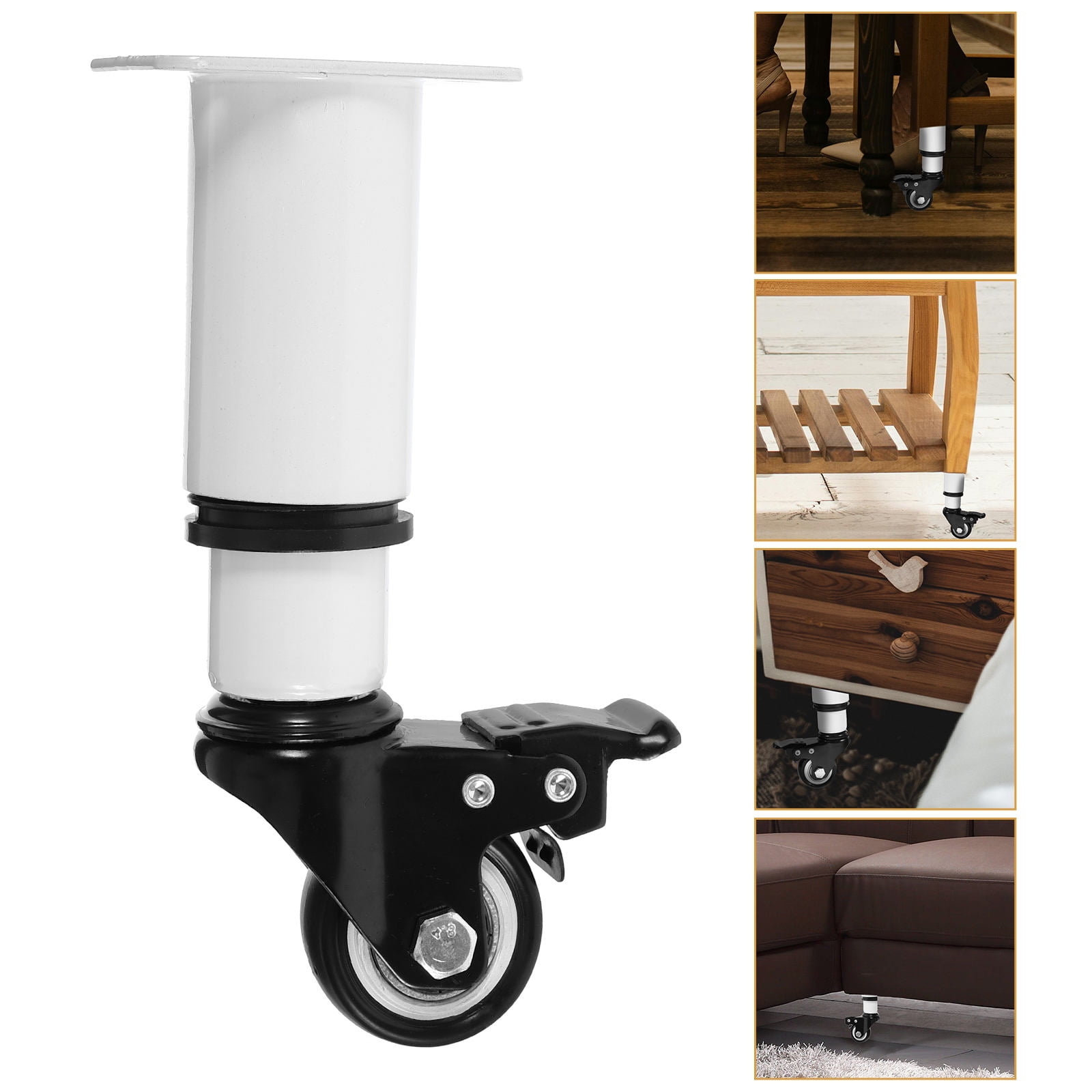 Masteelf 4pcs Adjustable Table Leg With Caster Wheel Cabinet Leg ...