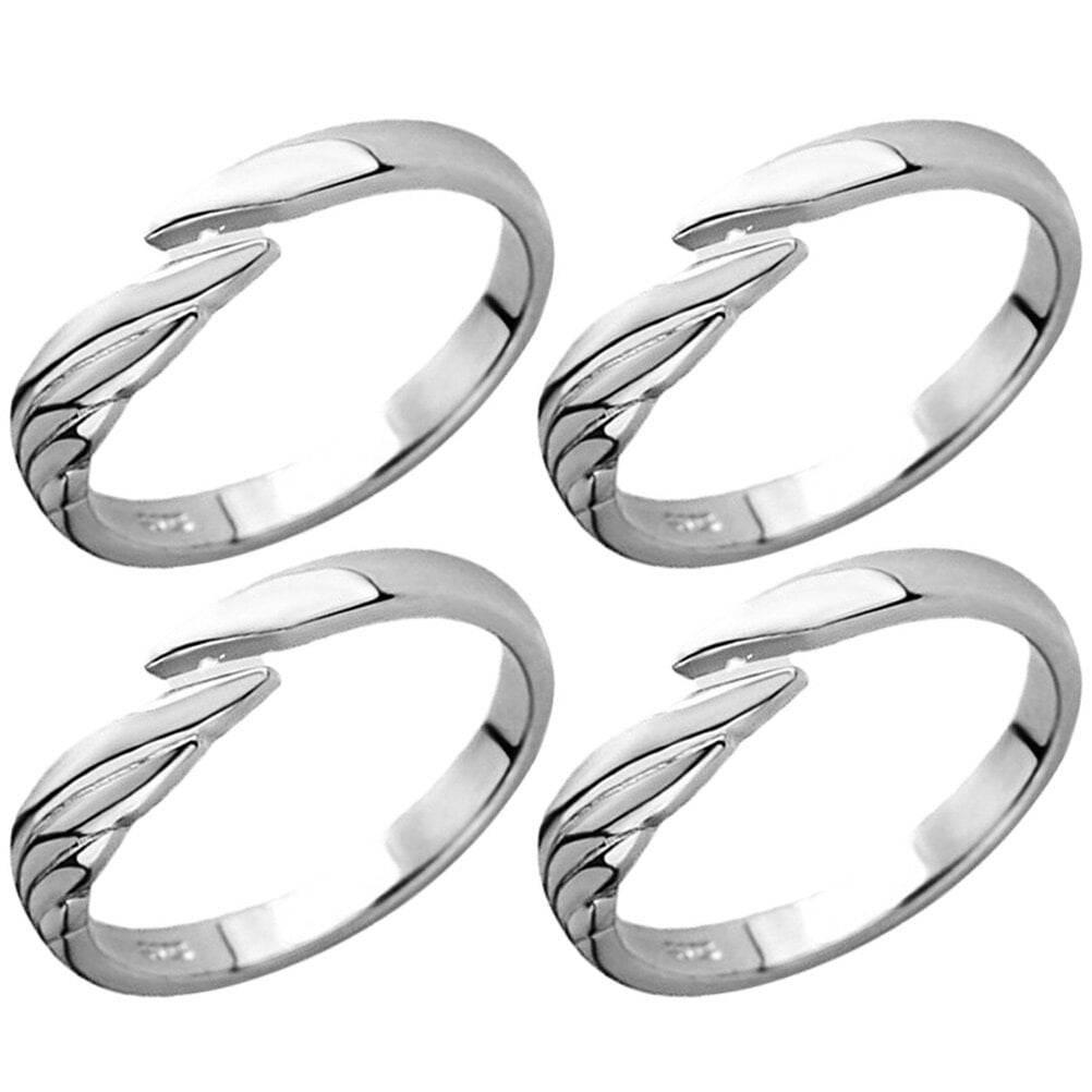 Masteelf 4pcs Angel Rings Matching Rings Couple Finger Jewelry Opening ...