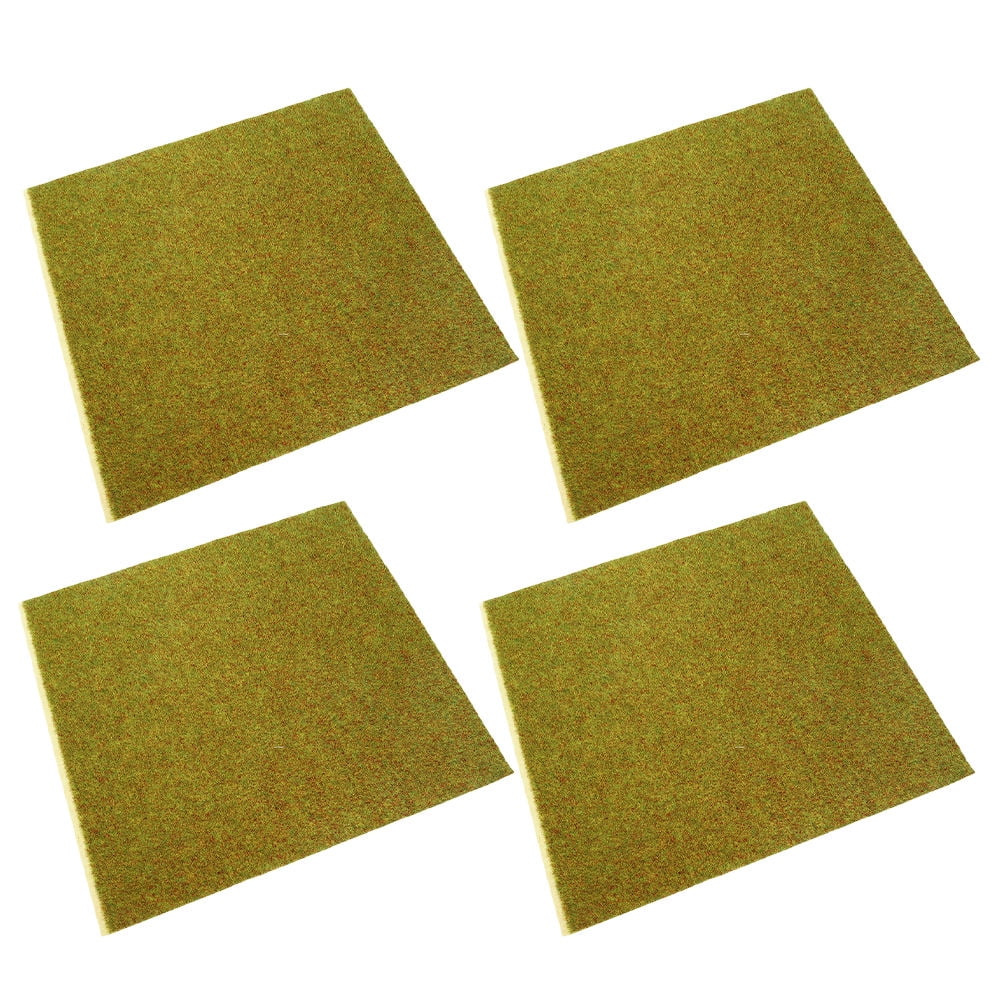 Masteelf 4pcs Artificial Turf For Sand Table Models Diy Grass Lawn Mat ...