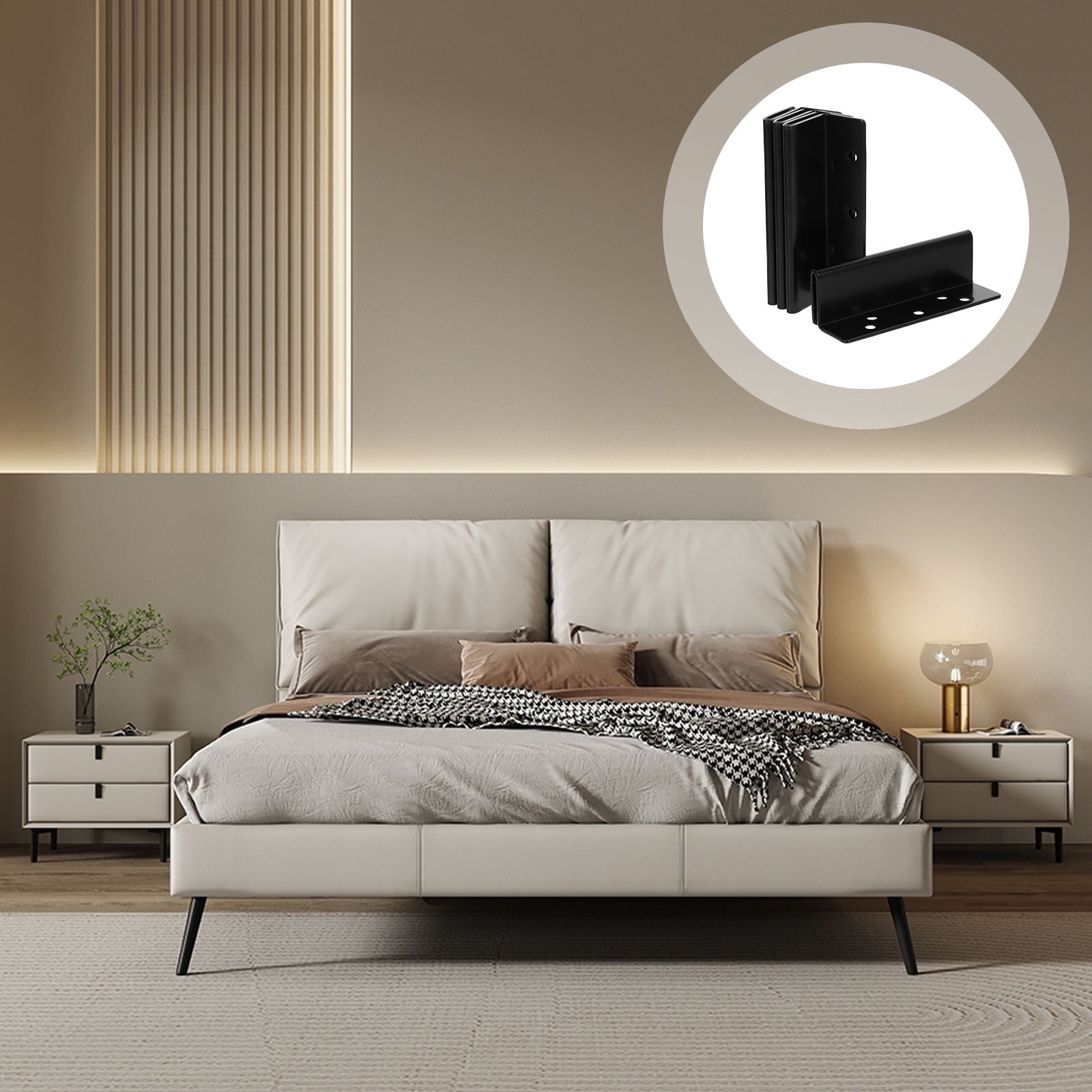 Masteelf 4pcs Bed Rail Attachment Hardware Heavy Duty Bed Frame Rail ...