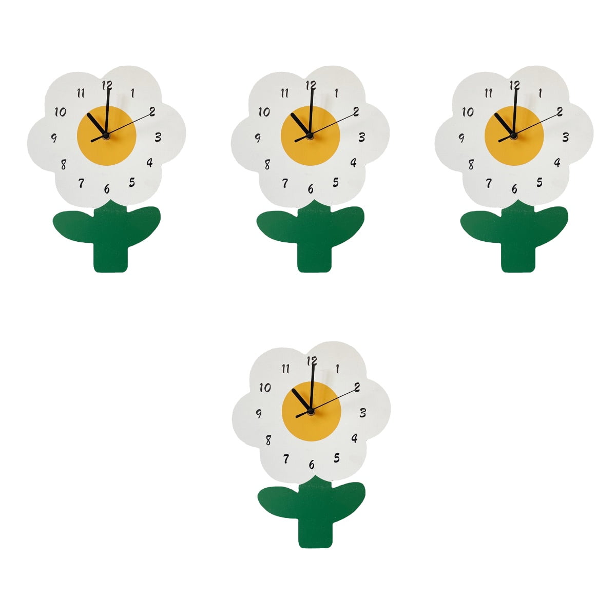 Masteelf 4pcs Bedroom Mute Clock Wall Mount Clock Cartoon Clock ...