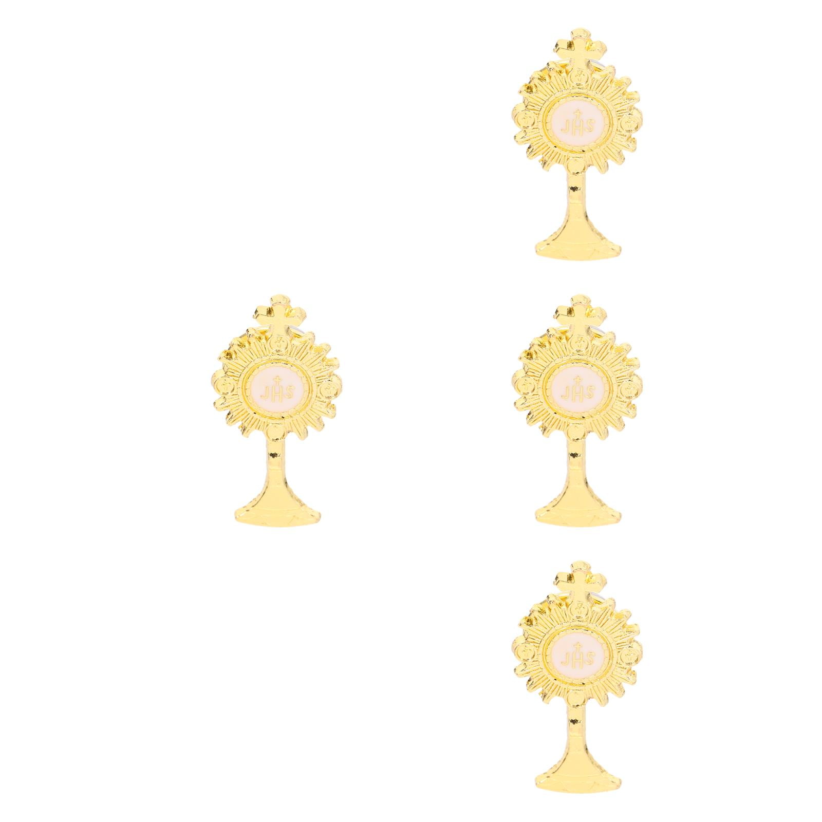 Masteelf 4pcs Chalice Cross Pins, Breastpin Communion Lapel Pin for ...