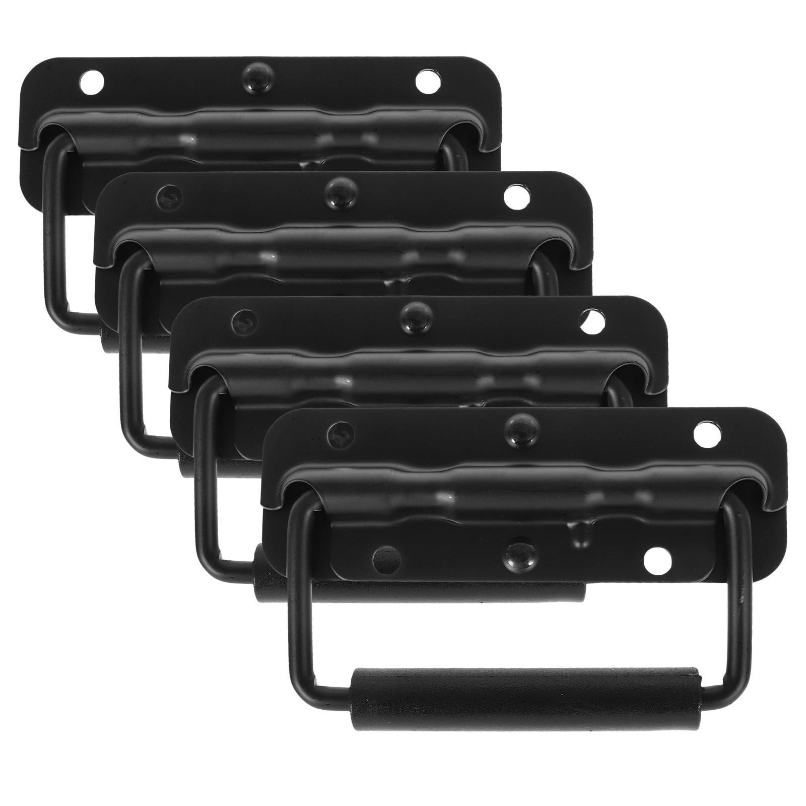 KALLORY 4Pcs Black Iron Spring Loaded Handles Heavy Duty Cabinet Pull ...