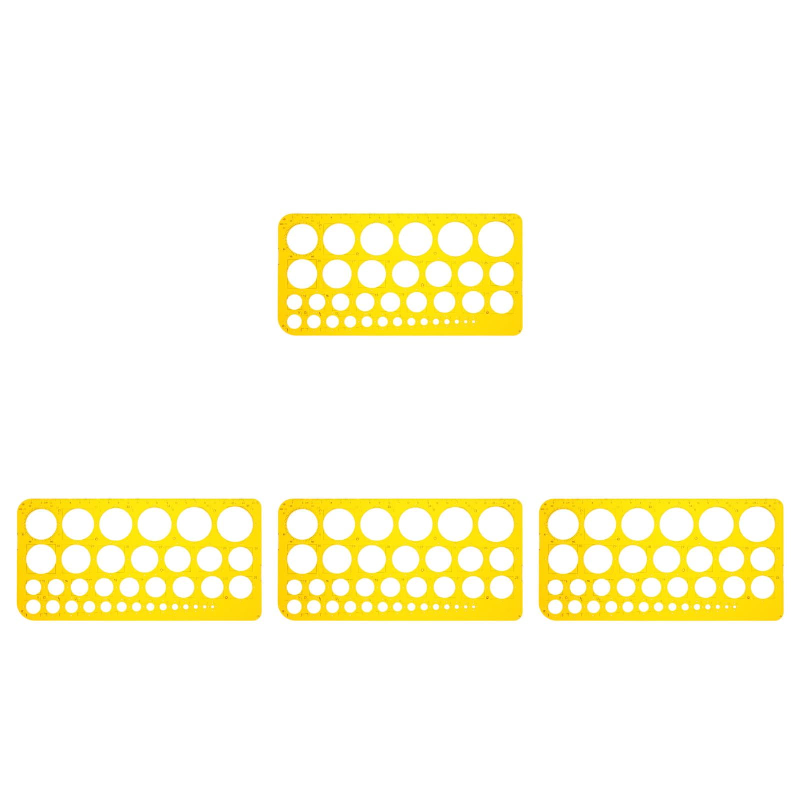 Masteelf 4pcs Circle Drawing Ruler Circle Template Measuring Geometry ...