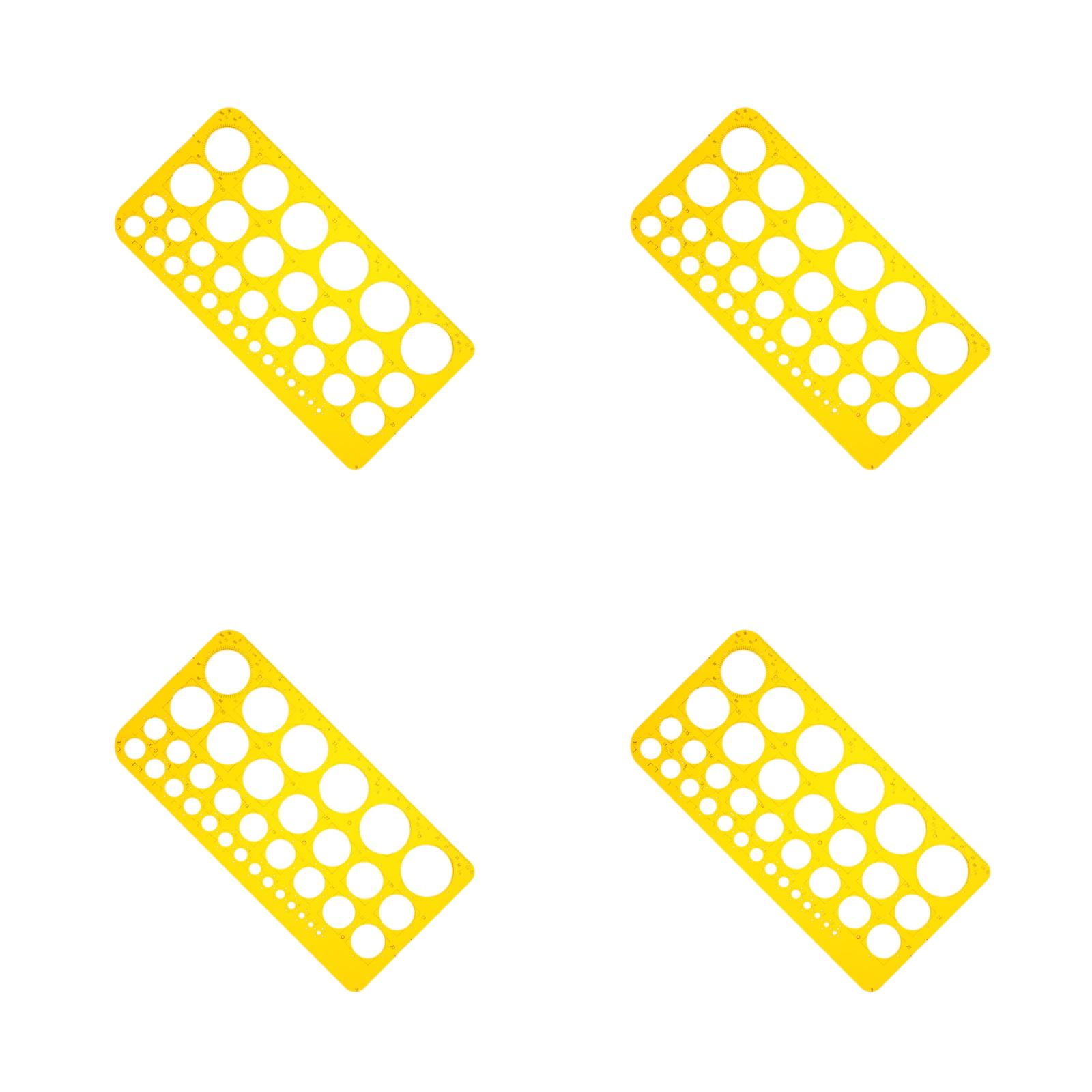 Masteelf 4pcs Circle Drawing Template Ruler Geometry Ruler Engineering ...