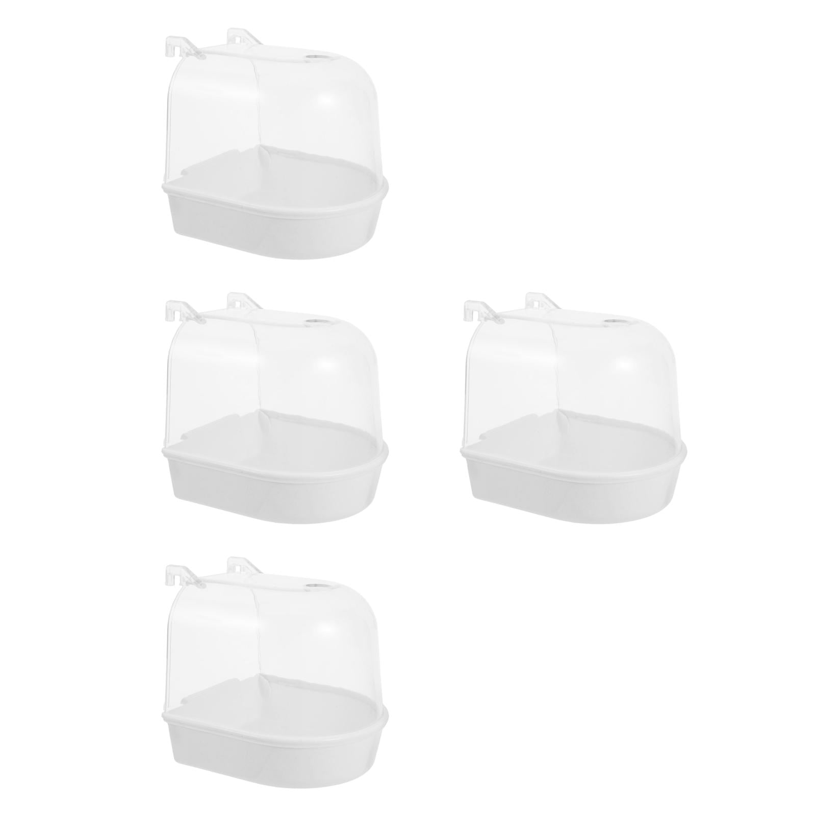 Masteelf 4pcs Clear Bird Bath For Cage Bird Parrot Bathtub Parrot ...