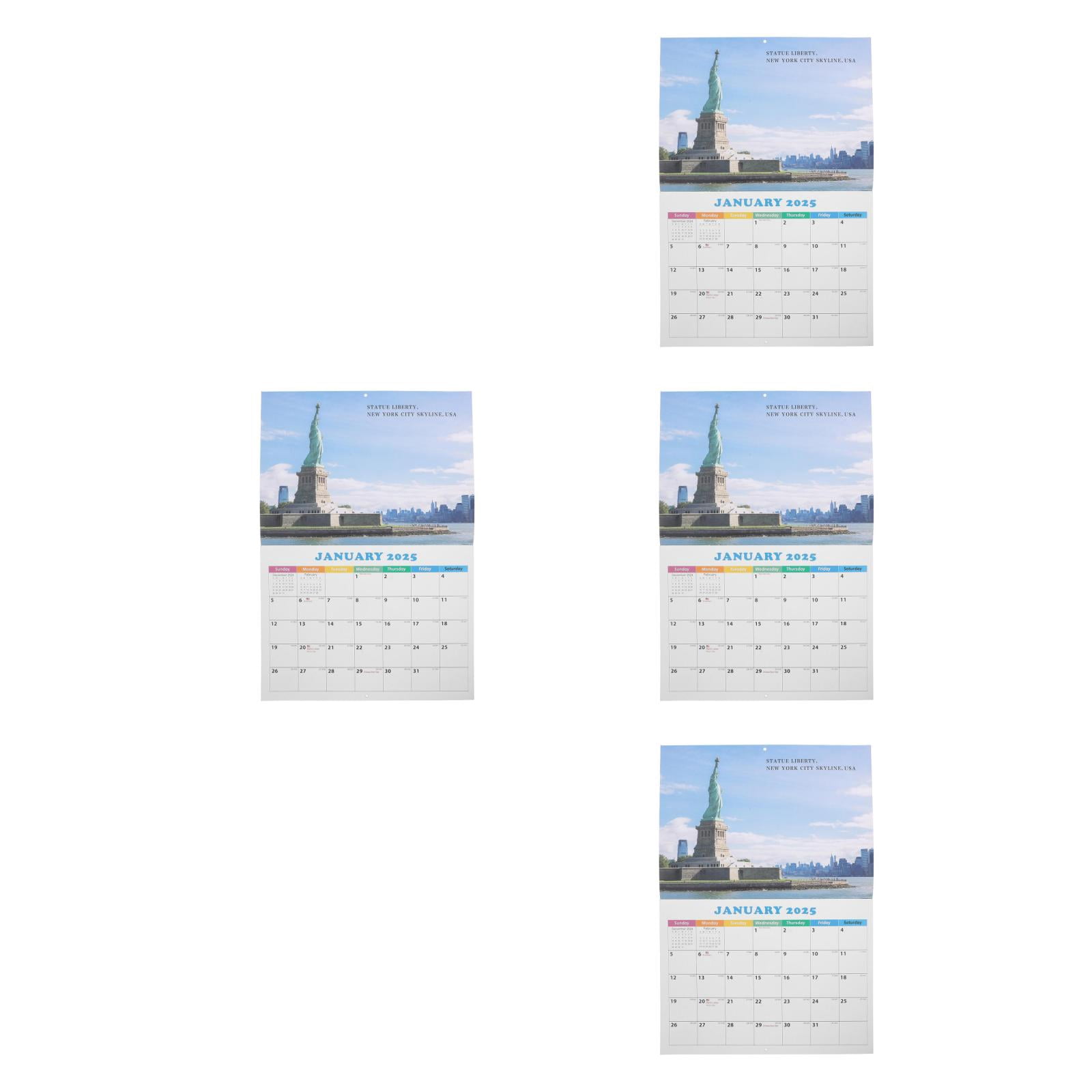 Masteelf 4pcs Decorative Wall Calendar 2025 World Landmarks Pattern ...