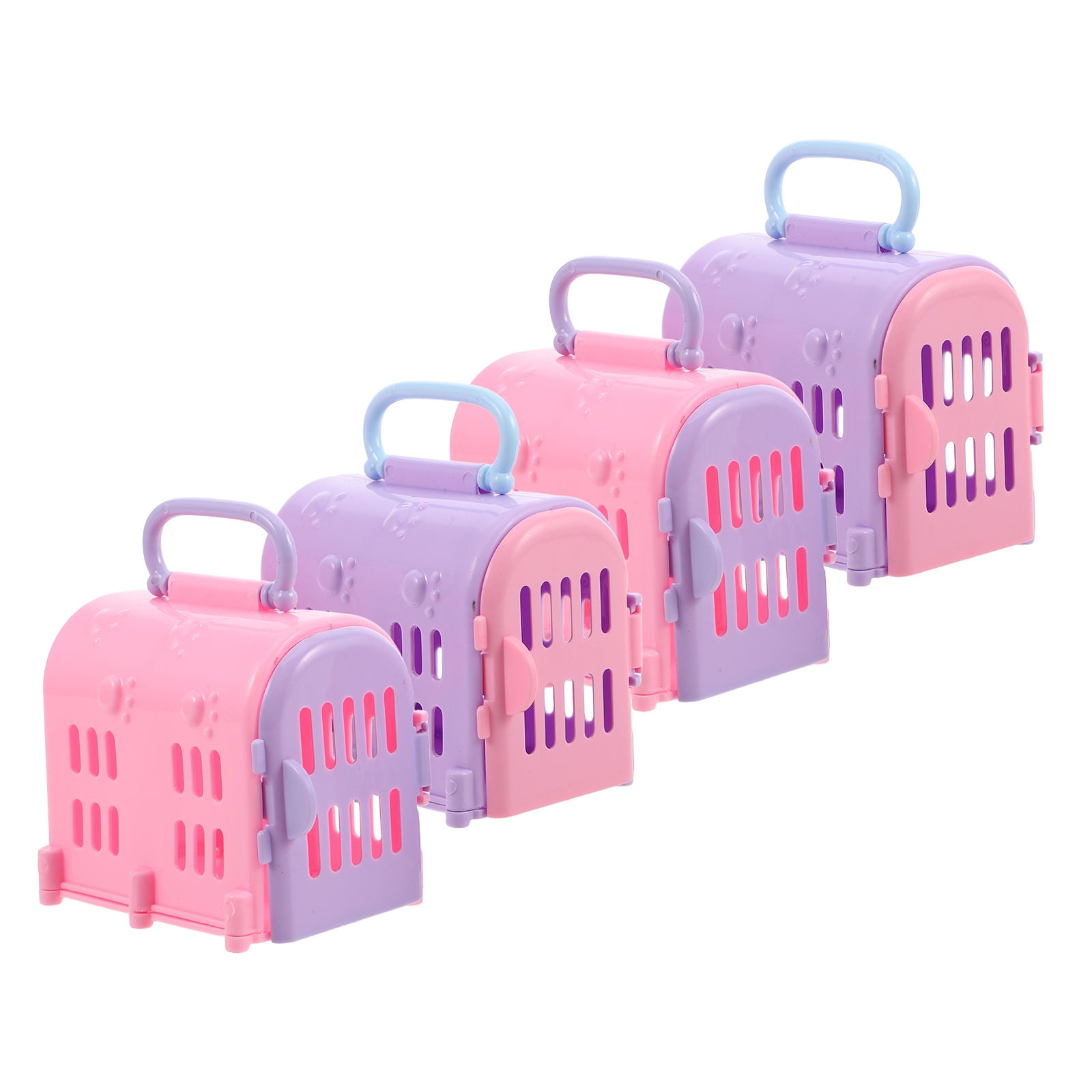 Masteelf 4pcs Dollhouse Miniature Pet Travel Carrier Tiny Animal Travel ...