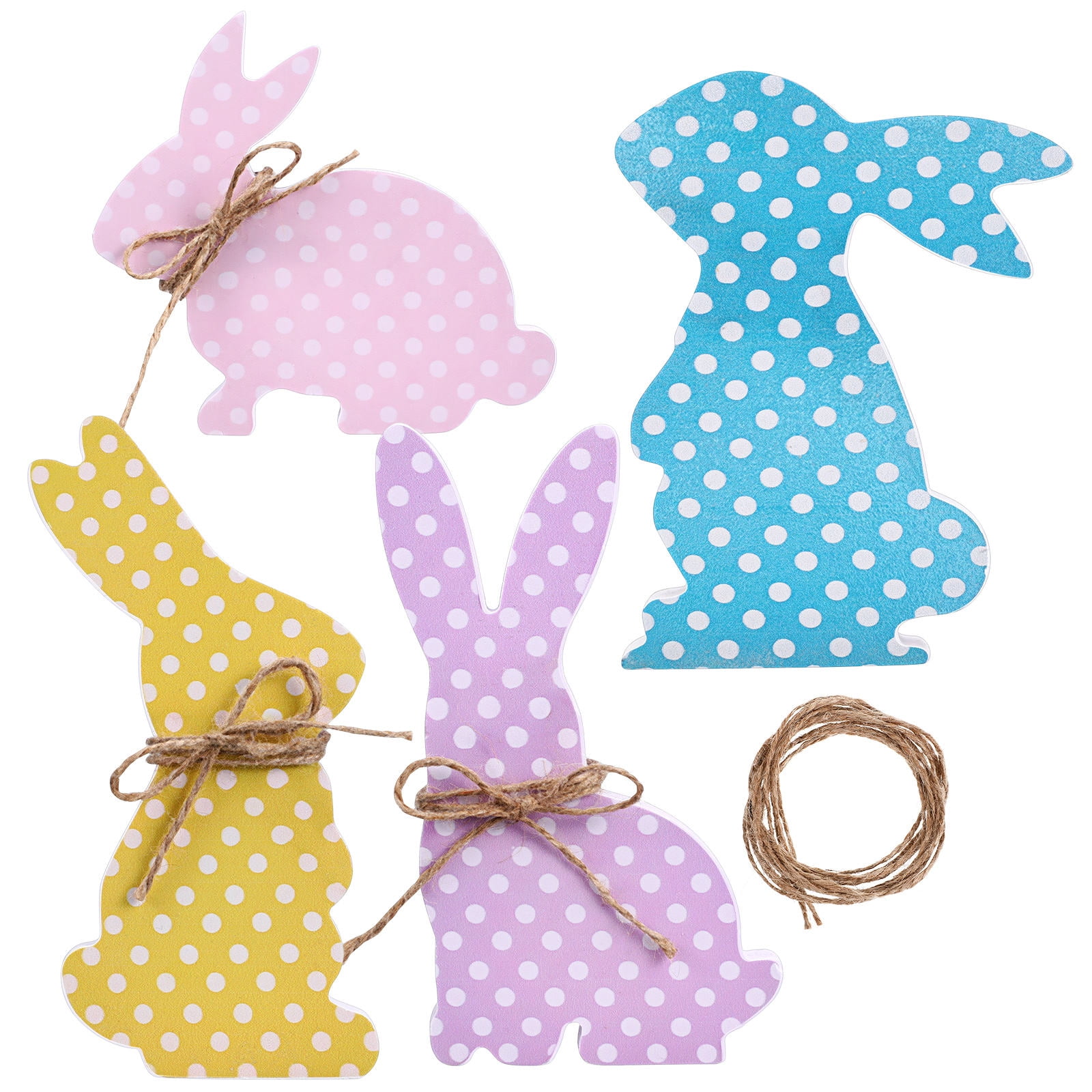 Masteelf 4pcs Easter Bunnies Home Decor Wood Tabletop Signs Bunny ...