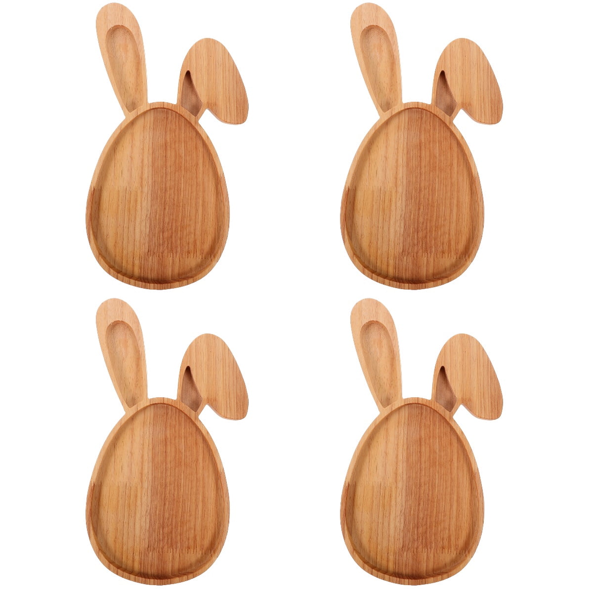 Masteelf 4pcs Easter Rabbit Shaped Wooden Tray Wooden Bread Serving ...