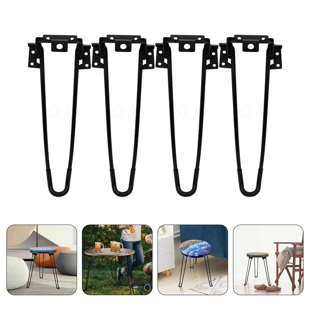 Masteelf 4pcs Easy Install Folding Coffee Table Legs Folding Hairpin ...