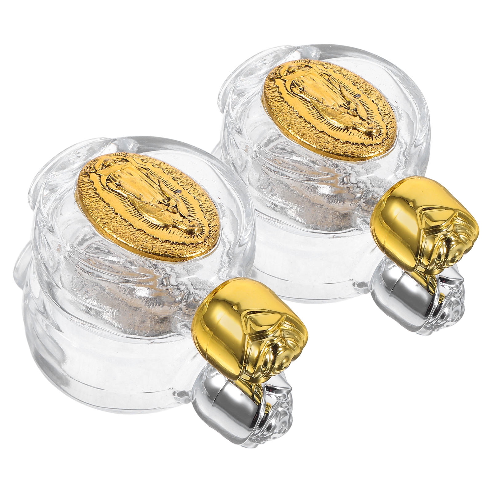 Masteelf 4pcs Embossed Holy Water Bottles Glass Water Bottle Portable ...