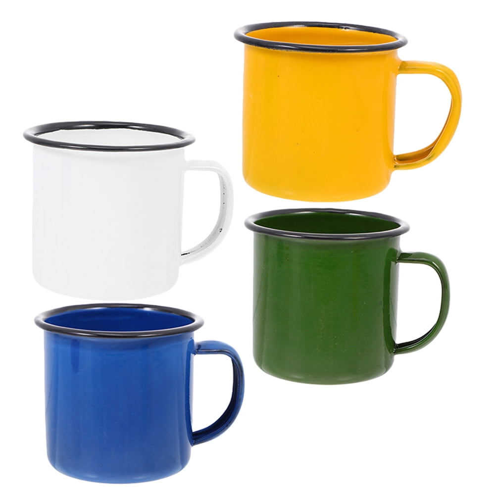 Masteelf 4pcs Enamel Camping Mug Enamelware Coffee Mug Vintage Water ...