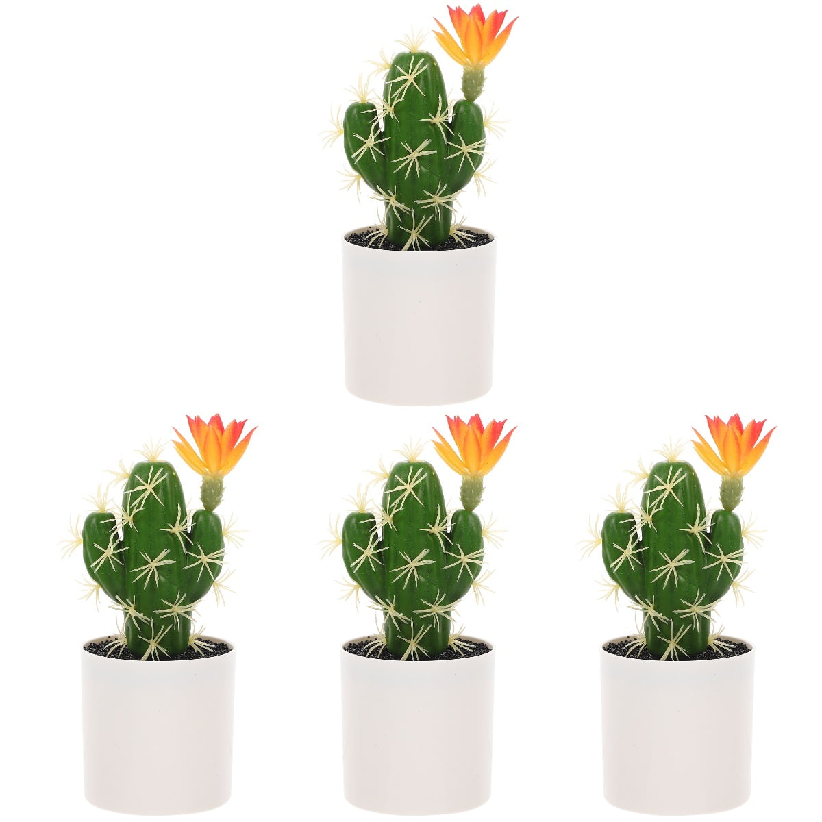 Masteelf 4pcs Fake Cactus Bonsai Plant Living Room Fake Flower ...